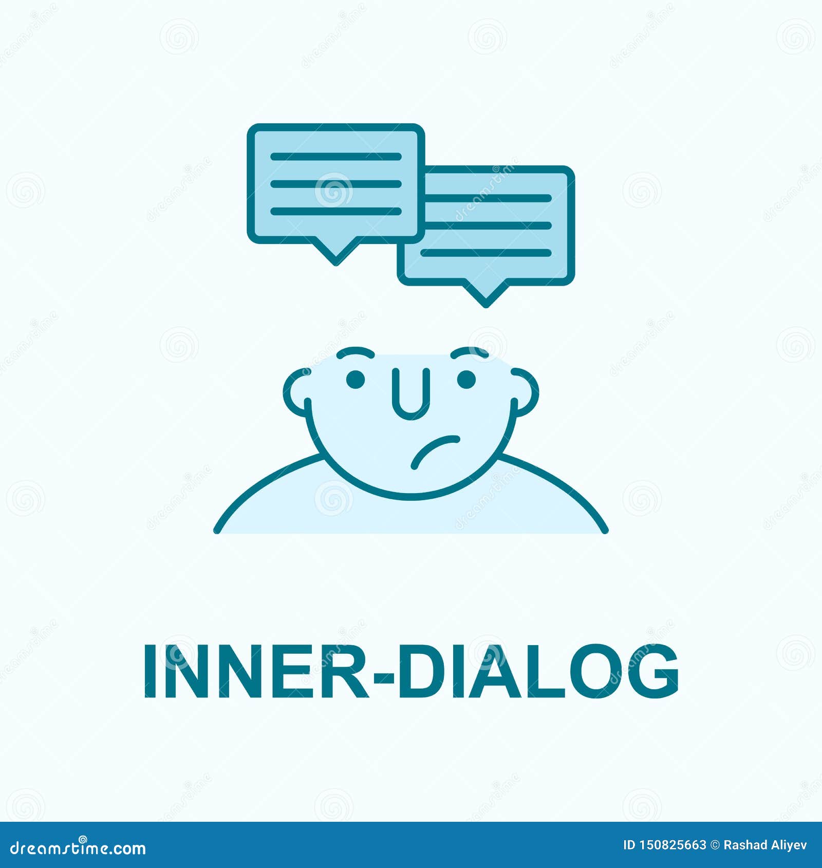 Inner Dialog on Mind Field Outline Icon Stock Vector - Illustration of ...
