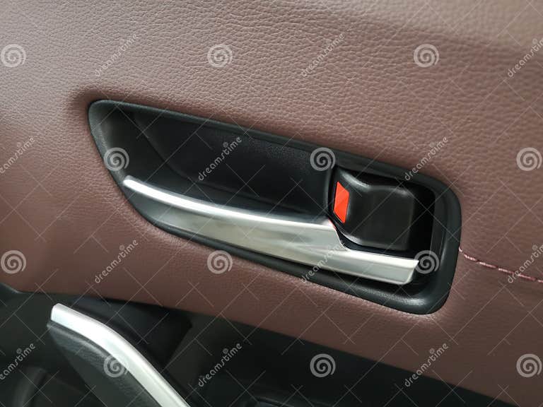 The Inner Door Handle of the Compact Car Stock Image - Image of ...
