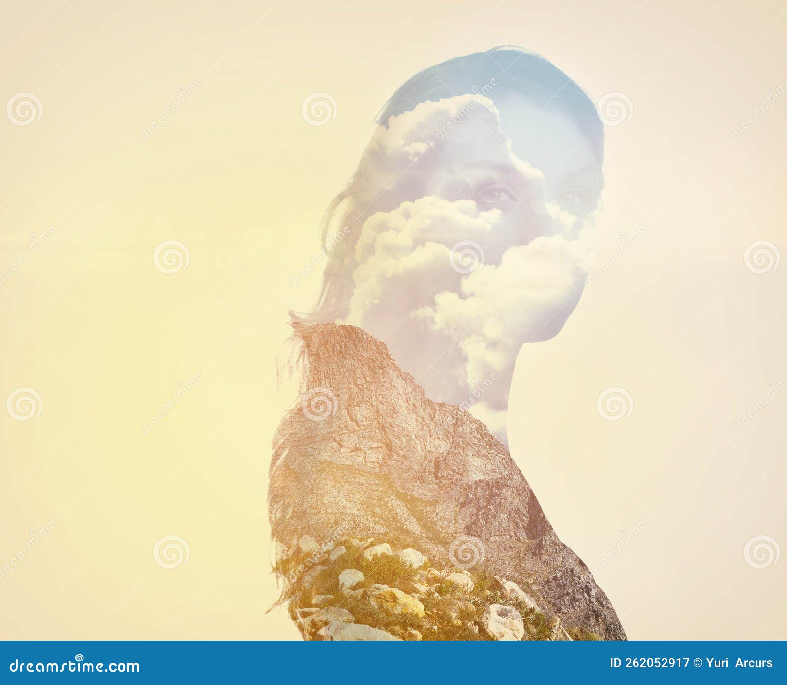 Inner Exploration. Composite Image of a Rugged Nature Scene ...