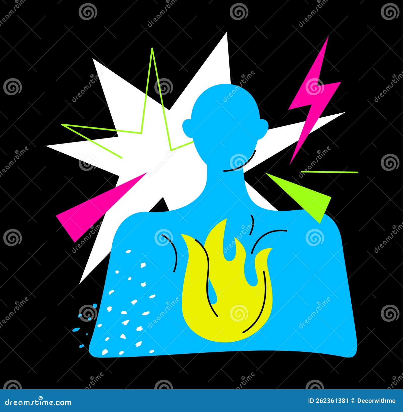 Inner Fire and Inspiration - Colorful Flat Design Style Illustration ...