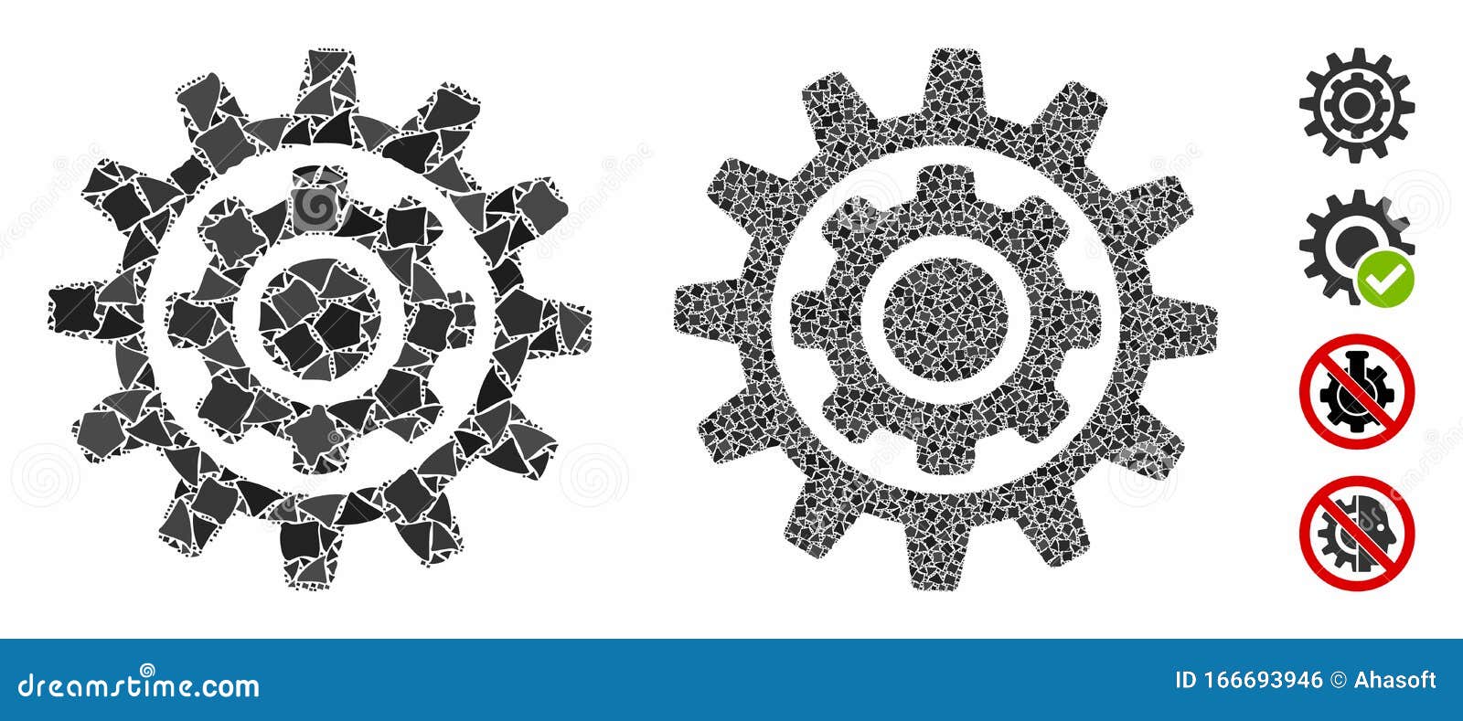 Inner Gear Mosaic Icon of Humpy Elements Stock Vector - Illustration of ...