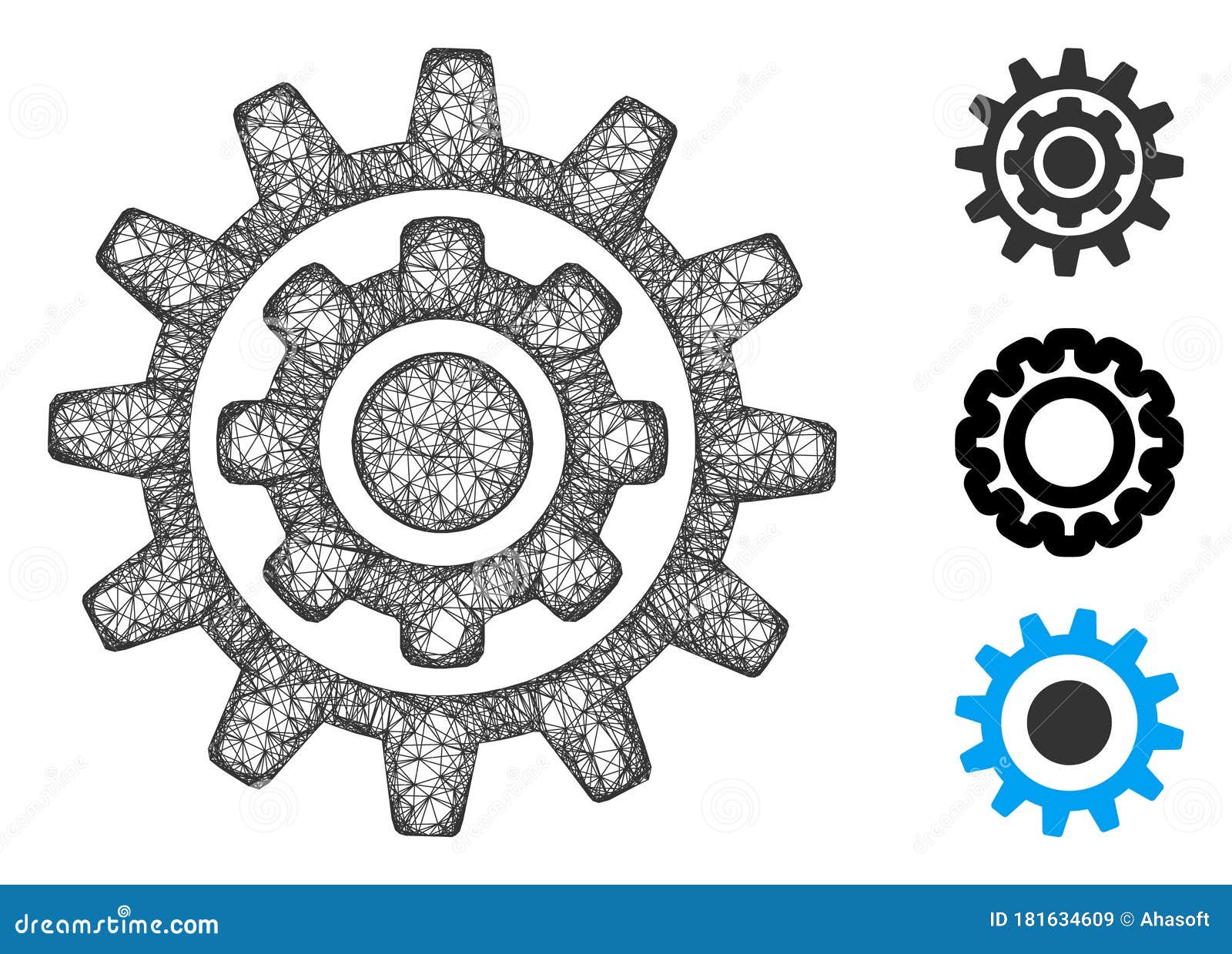 Inner Gear Polygonal Web Vector Mesh Illustration Stock Illustration ...
