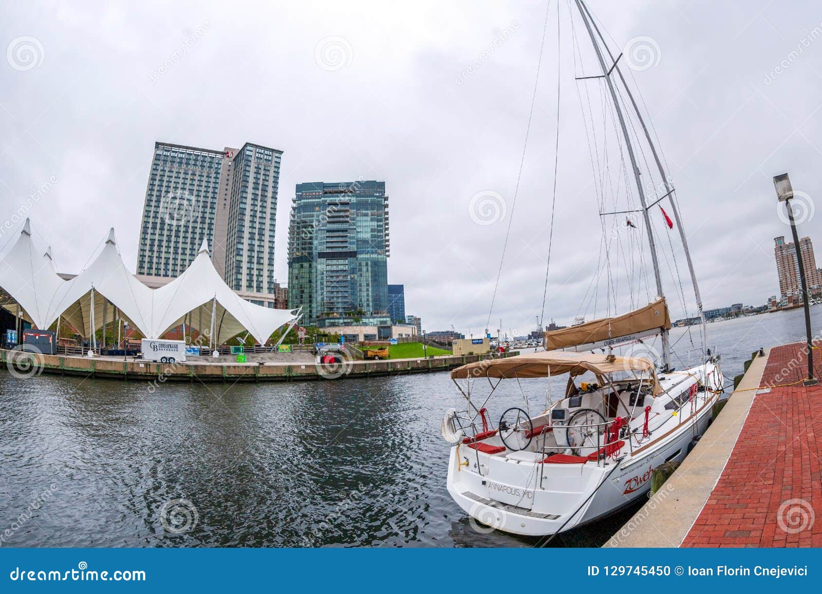 Inner Harbor with Potapsco River, Baltimore, USA Editorial Image ...