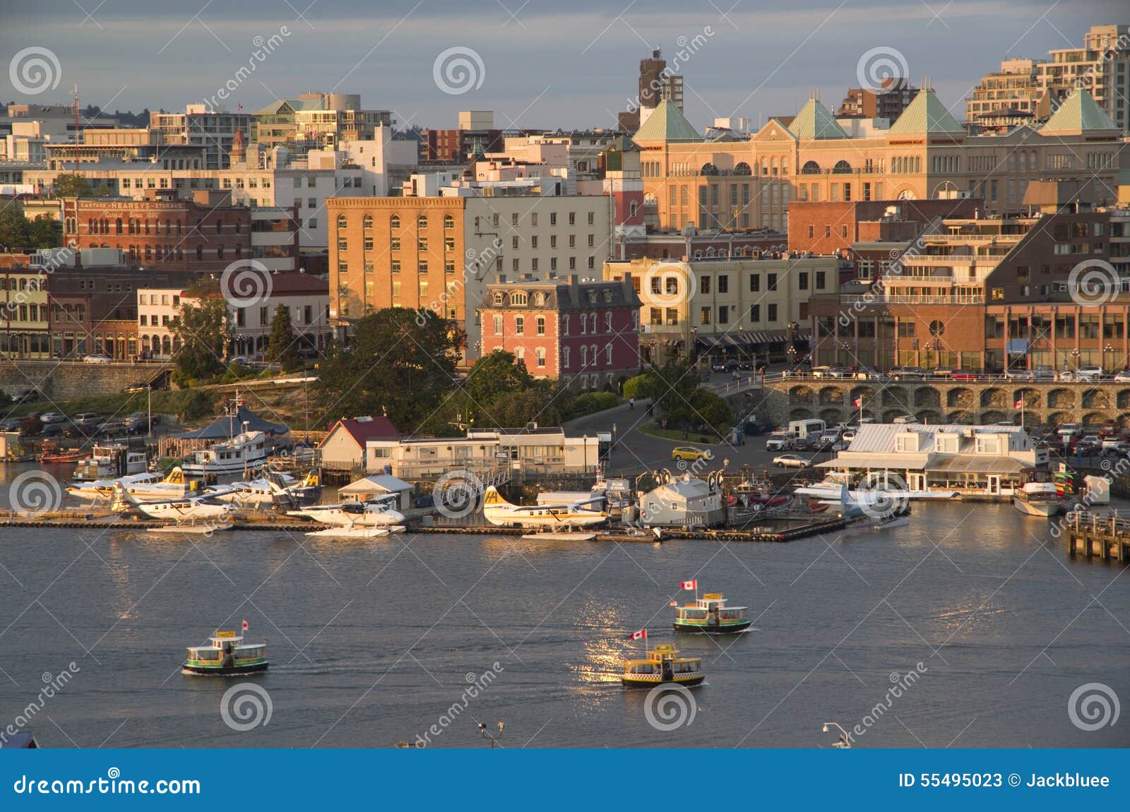 Inner Harbor of Victoria BC Sunset Editorial Stock Photo - Image of ...