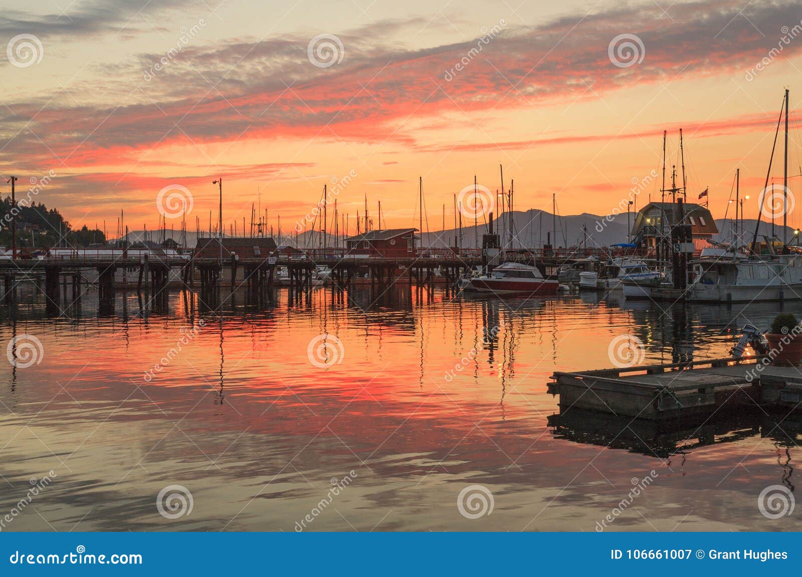Inner Harbour of Cowichan Bay at Sunset Editorial Photography - Image ...