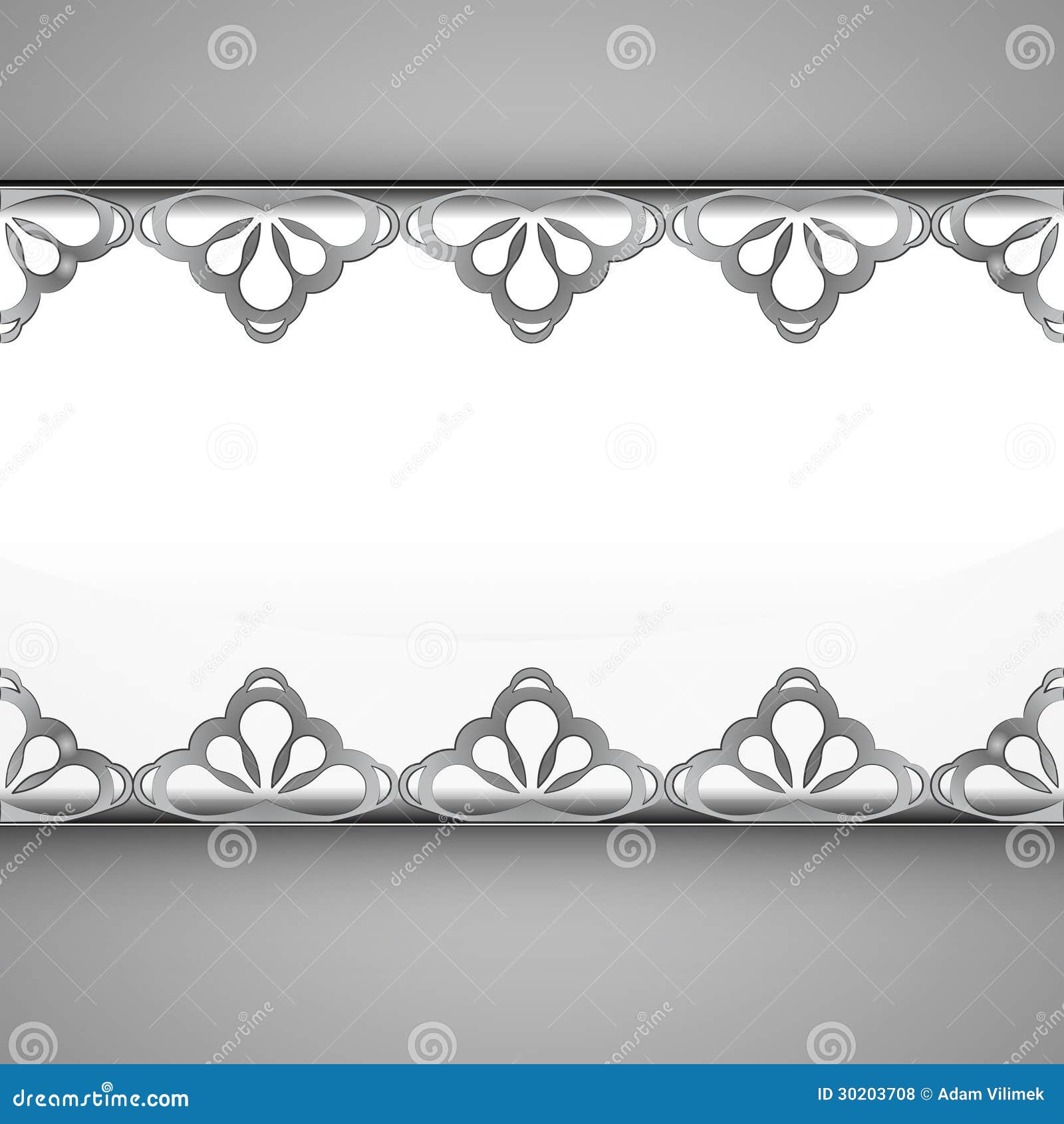 Inner Lace Decorated Baroque Chrome Frame Vector Stock Vector ...