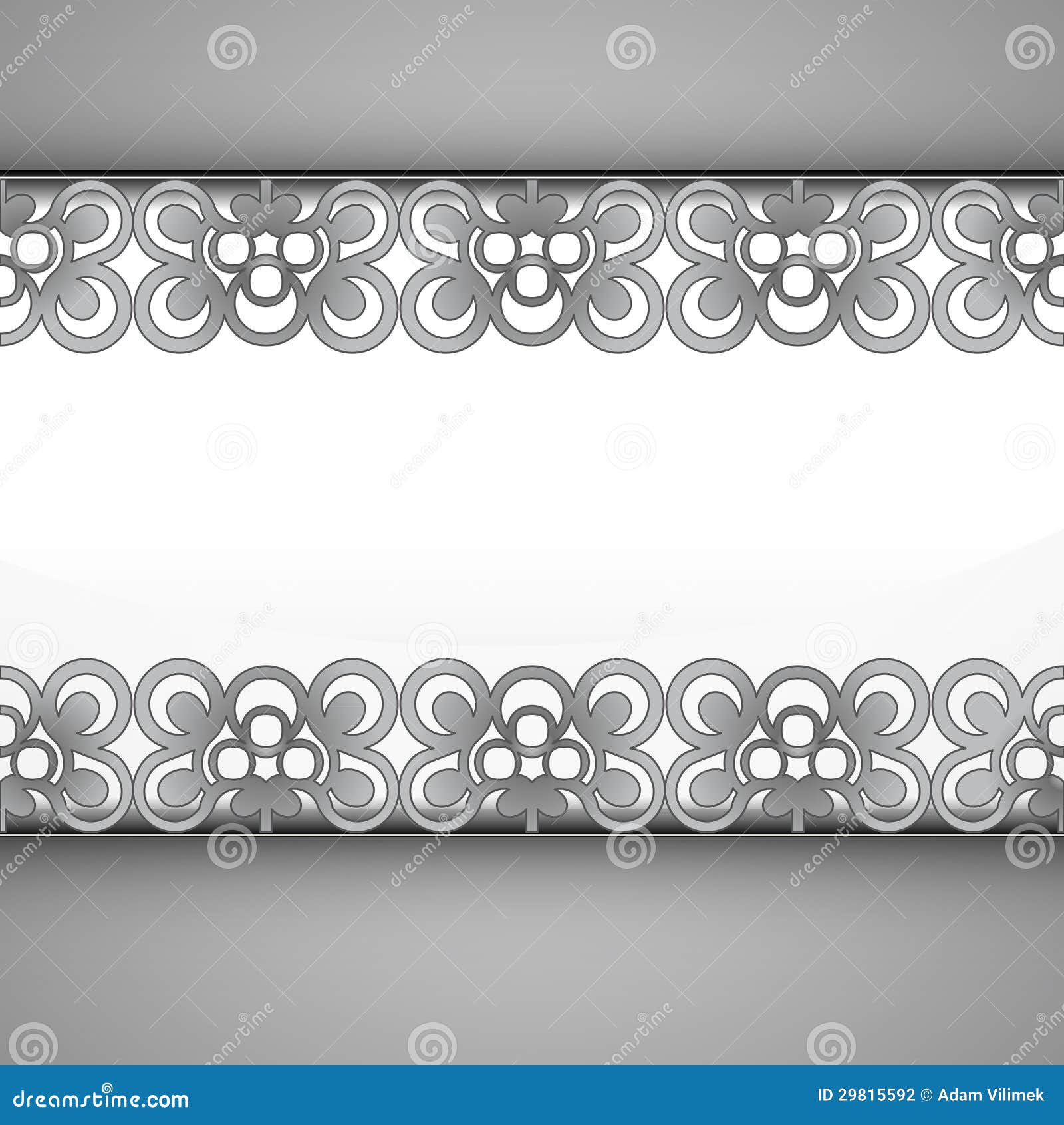 Inner Lace Decorated Baroque Silver Frame Stock Illustration ...
