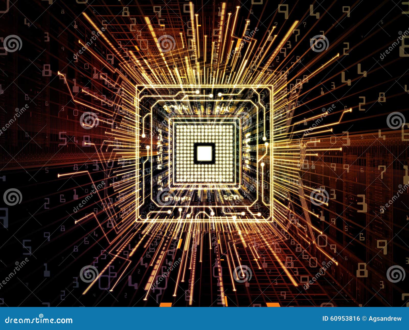 Inner Life of CPU stock illustration. Illustration of representation ...