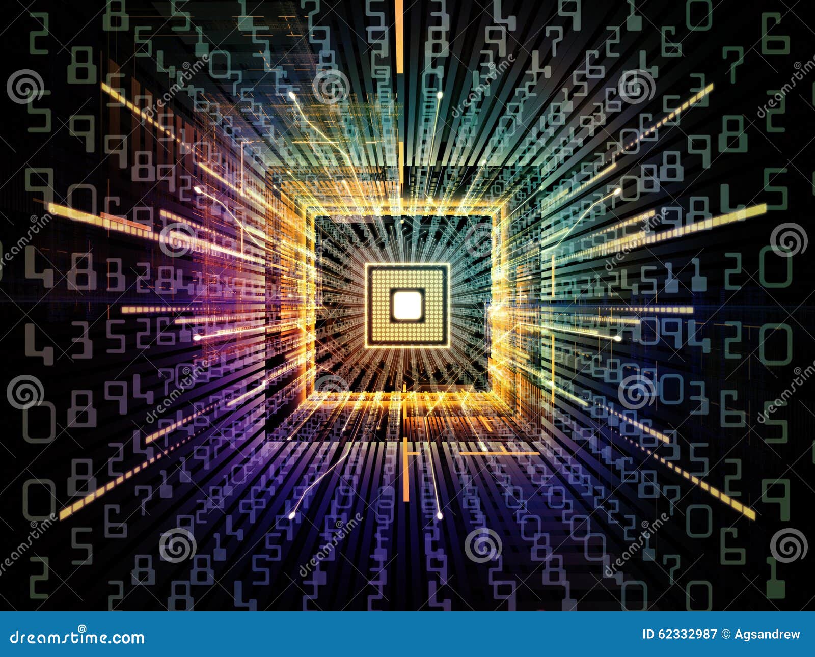 Inner Life of CPU stock illustration. Illustration of concept - 62332987