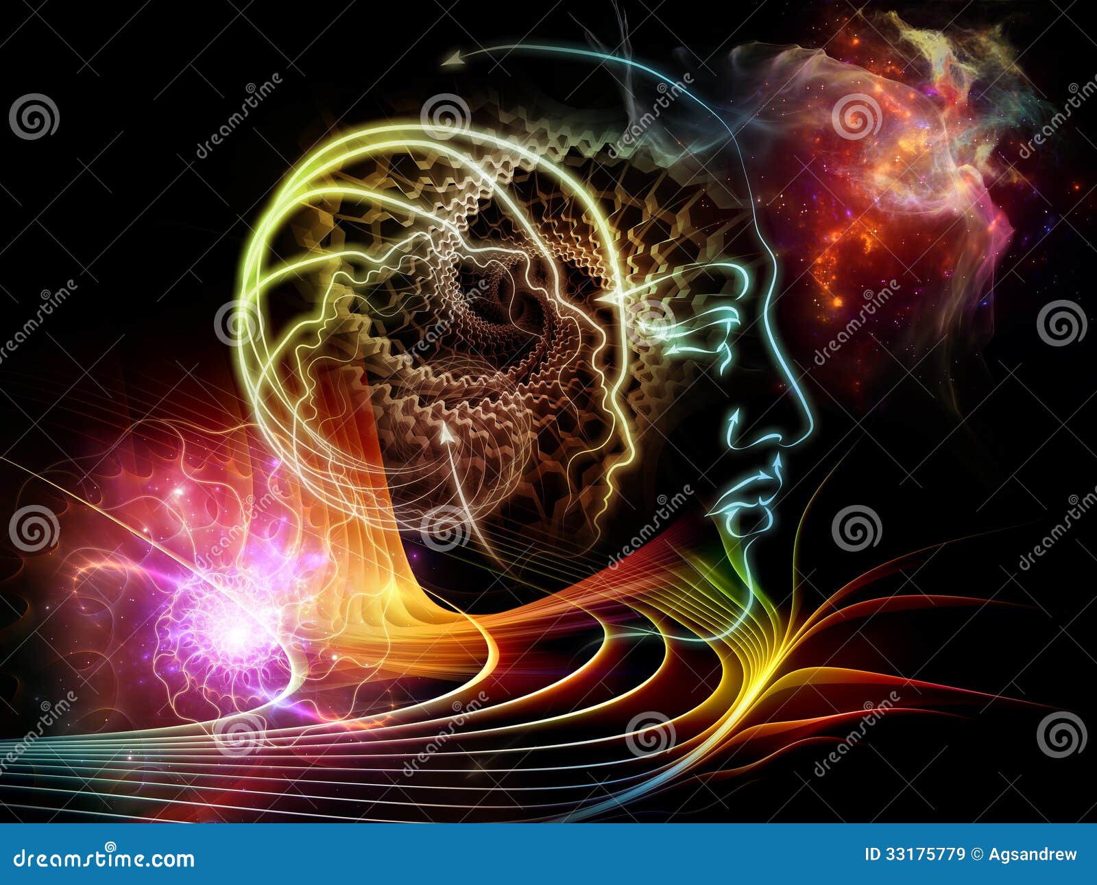 Inner Life of Human Mind stock illustration. Illustration of brain ...