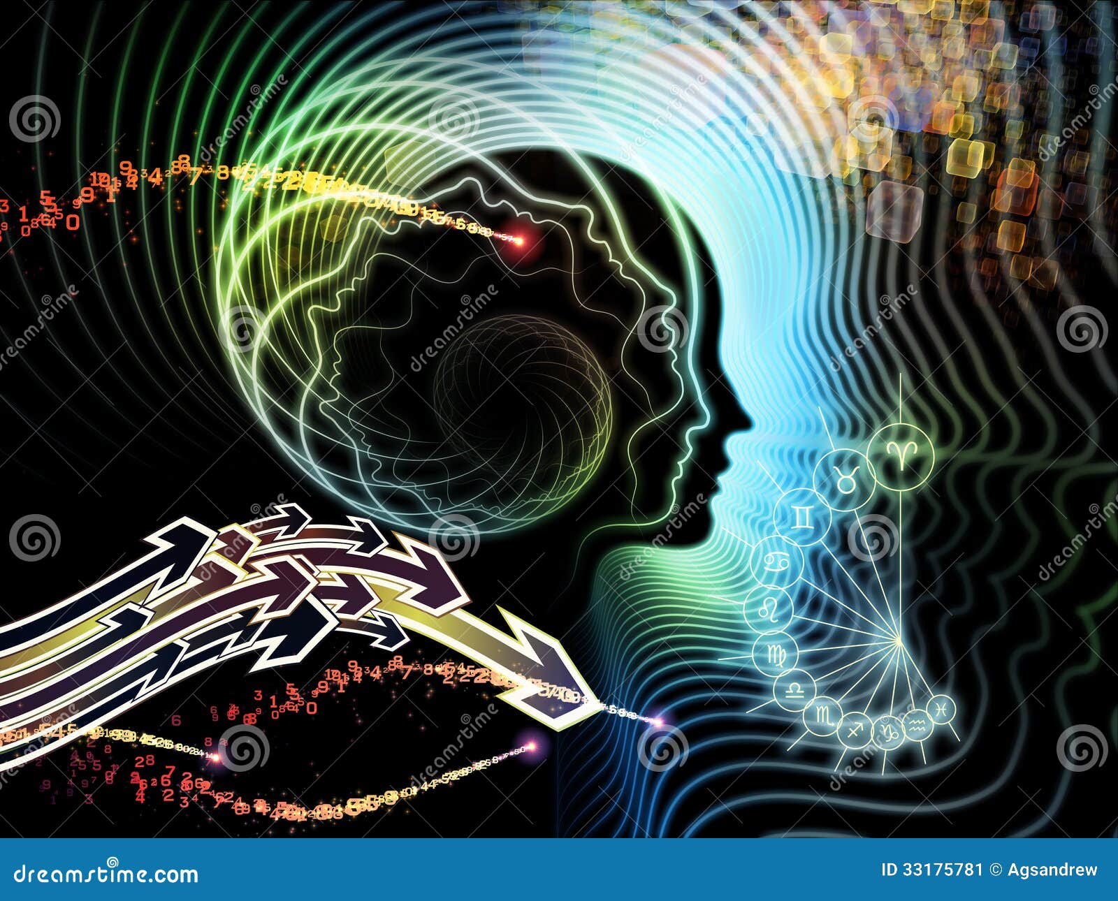 Inner Life of Human Mind stock illustration. Illustration of dream ...