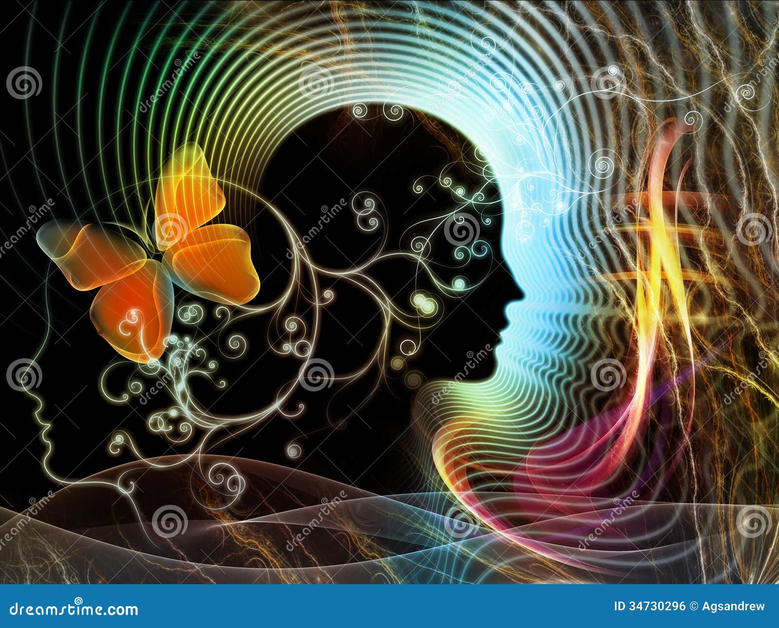 Inner Life of Human Mind stock illustration. Illustration of mystical ...