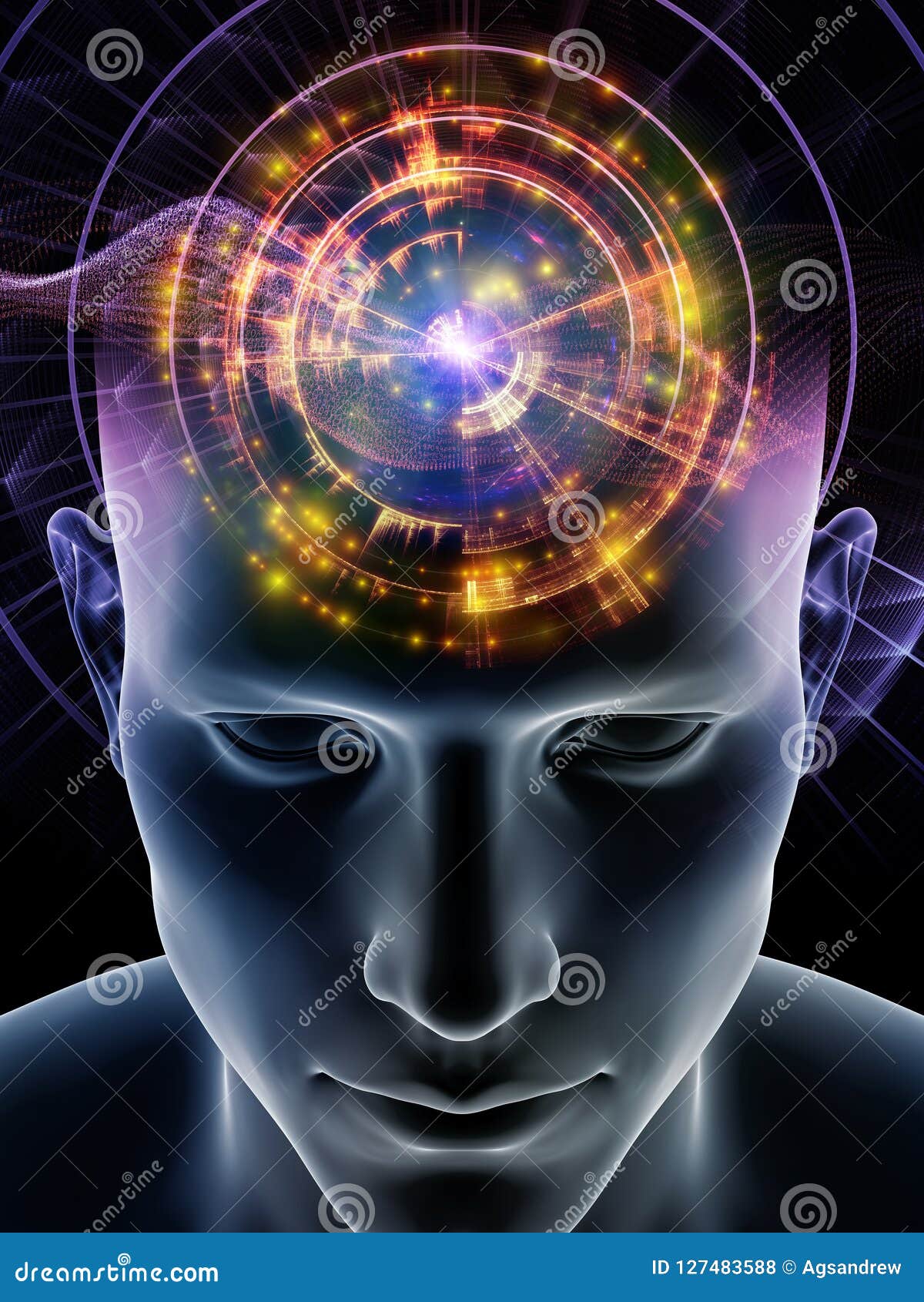 Inner Life of Human Mind stock illustration. Illustration of backdrop ...