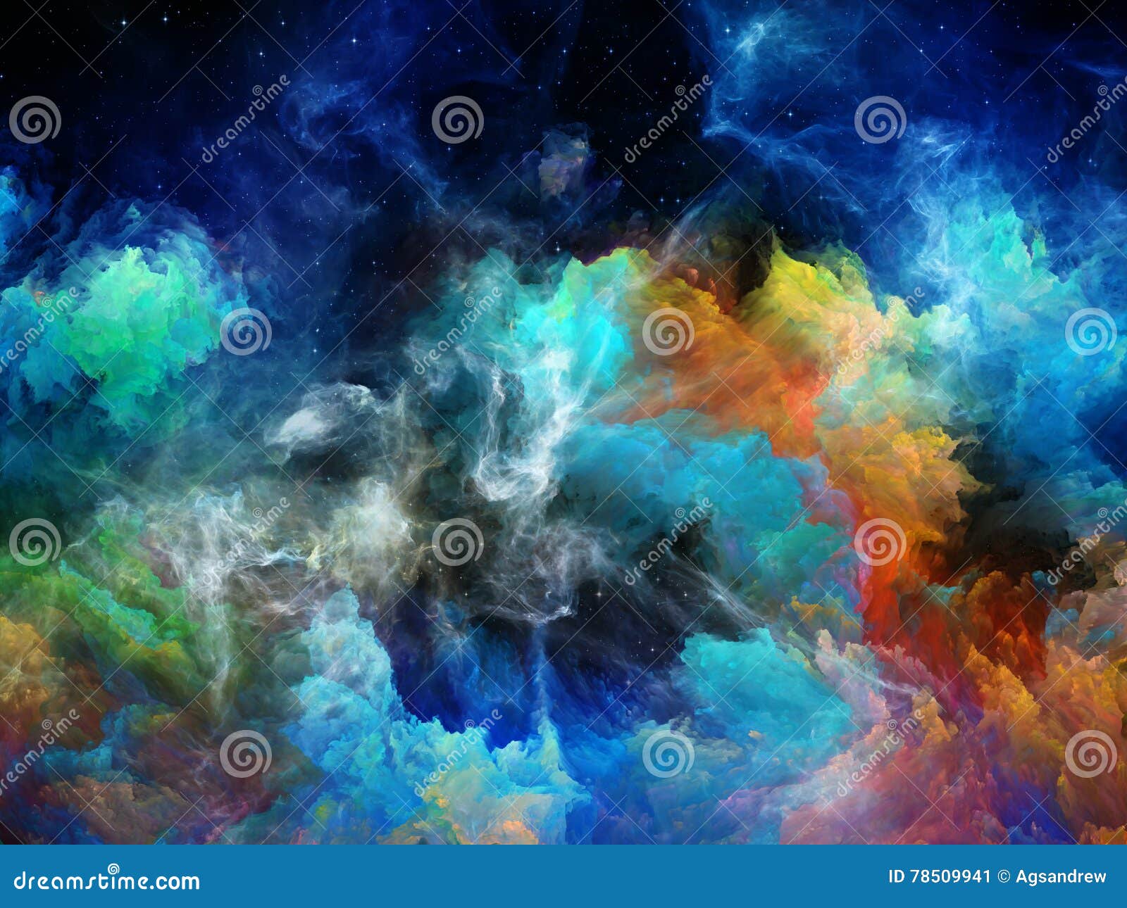Inner Life of Space Nebula stock illustration. Illustration of deep ...