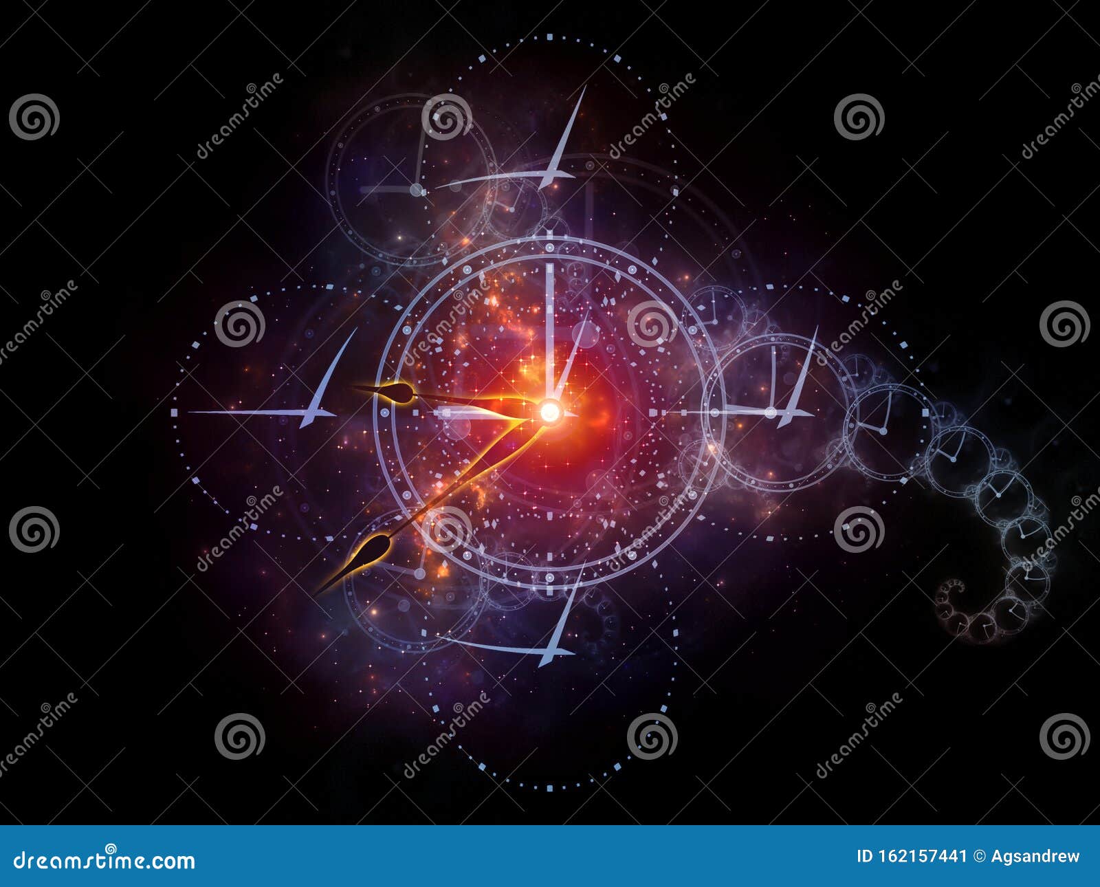 Inner Life of Temporal Realm Stock Illustration - Illustration of clock ...