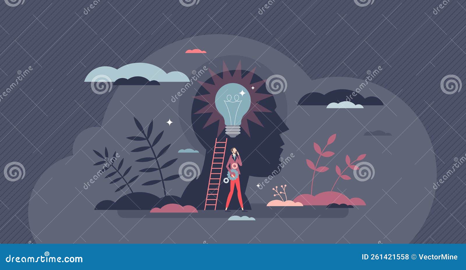 Inner Mental Intelligence and Creative New Idea Thinking Tiny Person ...