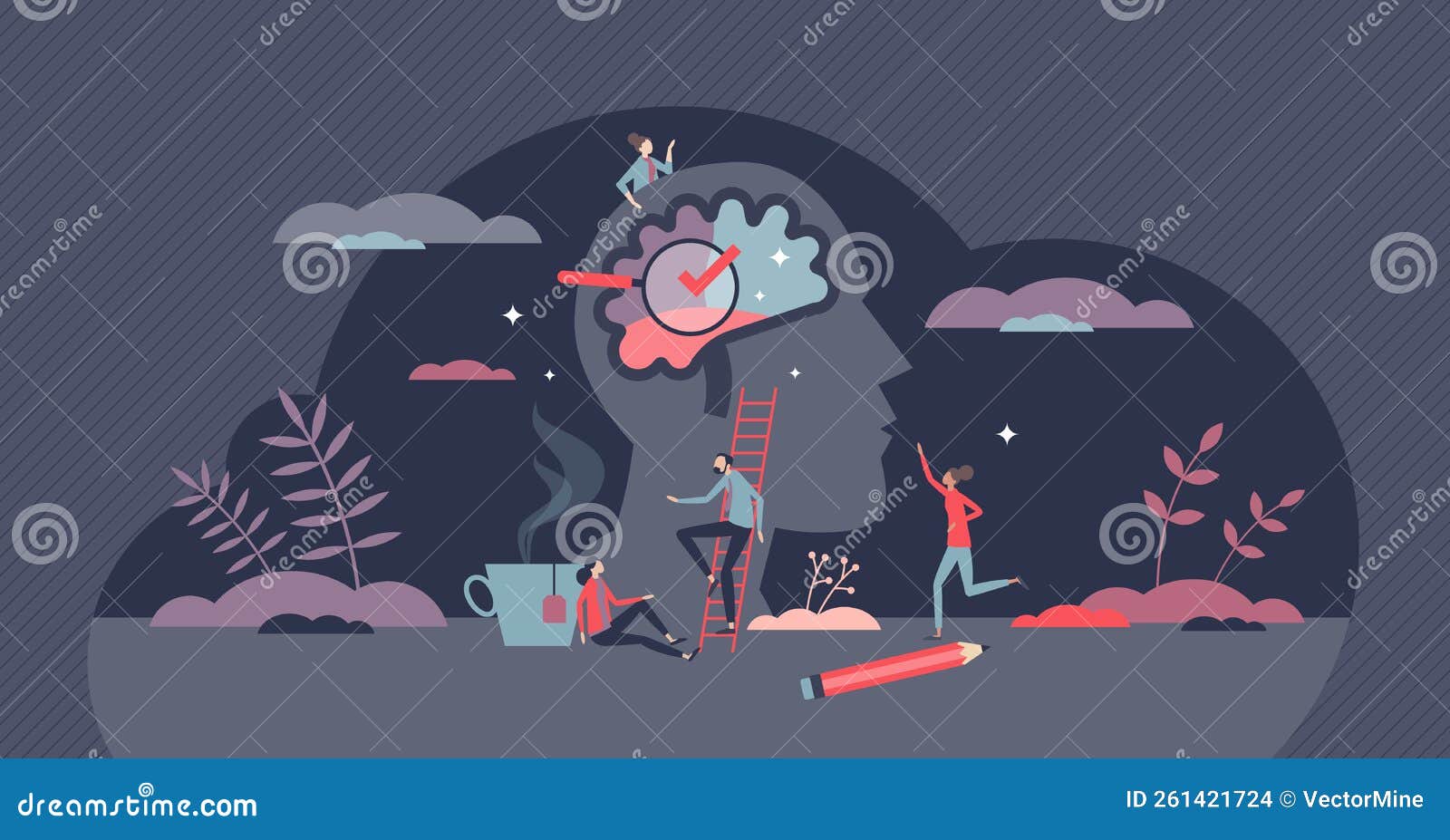 Inner Mental Intelligence with Thinking Process Teamwork Tiny Person ...