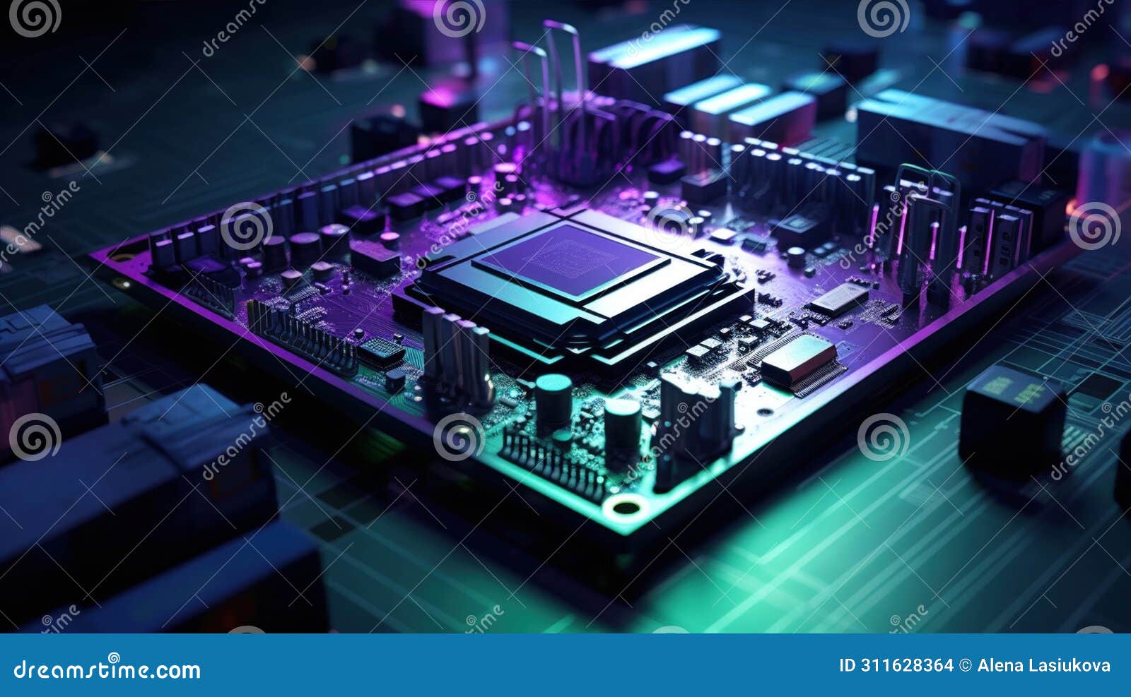 Inner and Outer Circuit Board. Motherboard Abstract Background ...