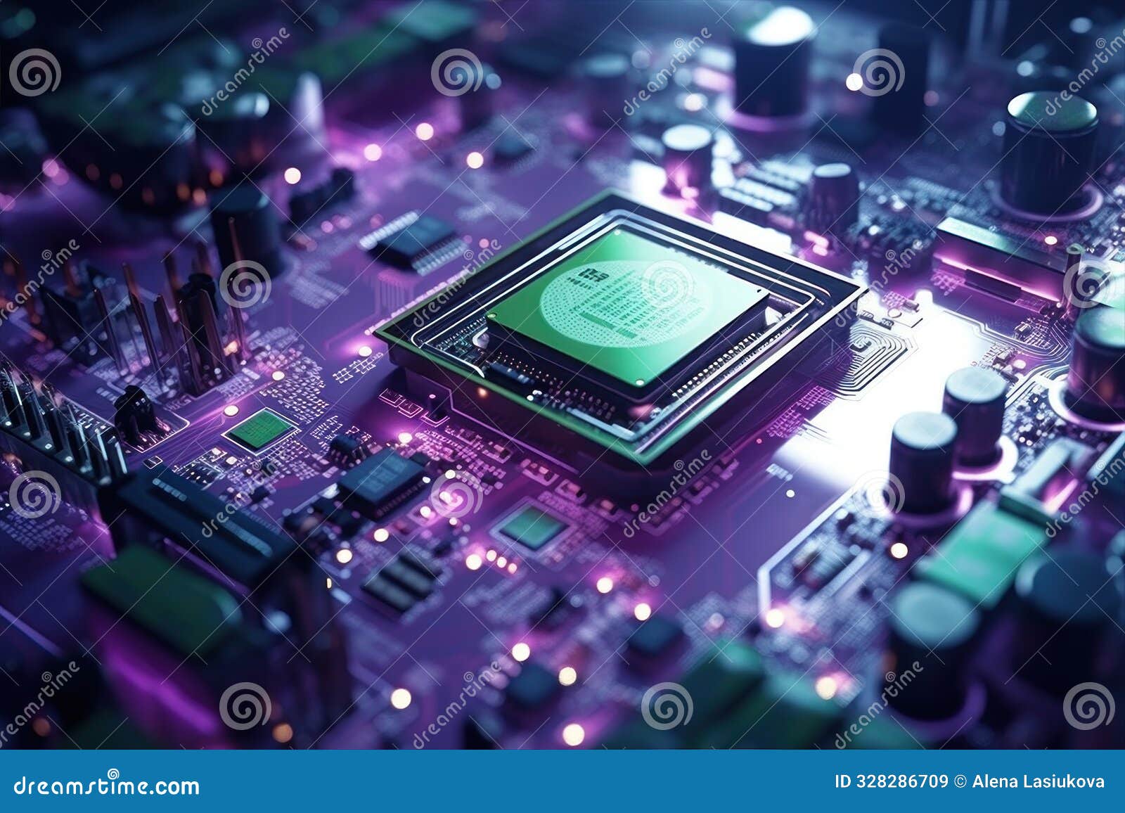 Inner and Outer Circuit Board. Motherboard Abstract Background ...
