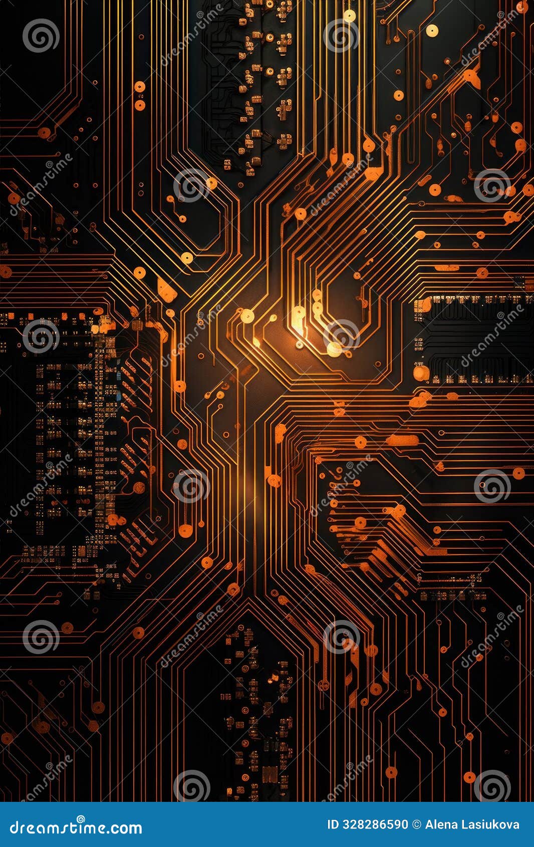 Inner and Outer Circuit Board. Motherboard Abstract Background ...
