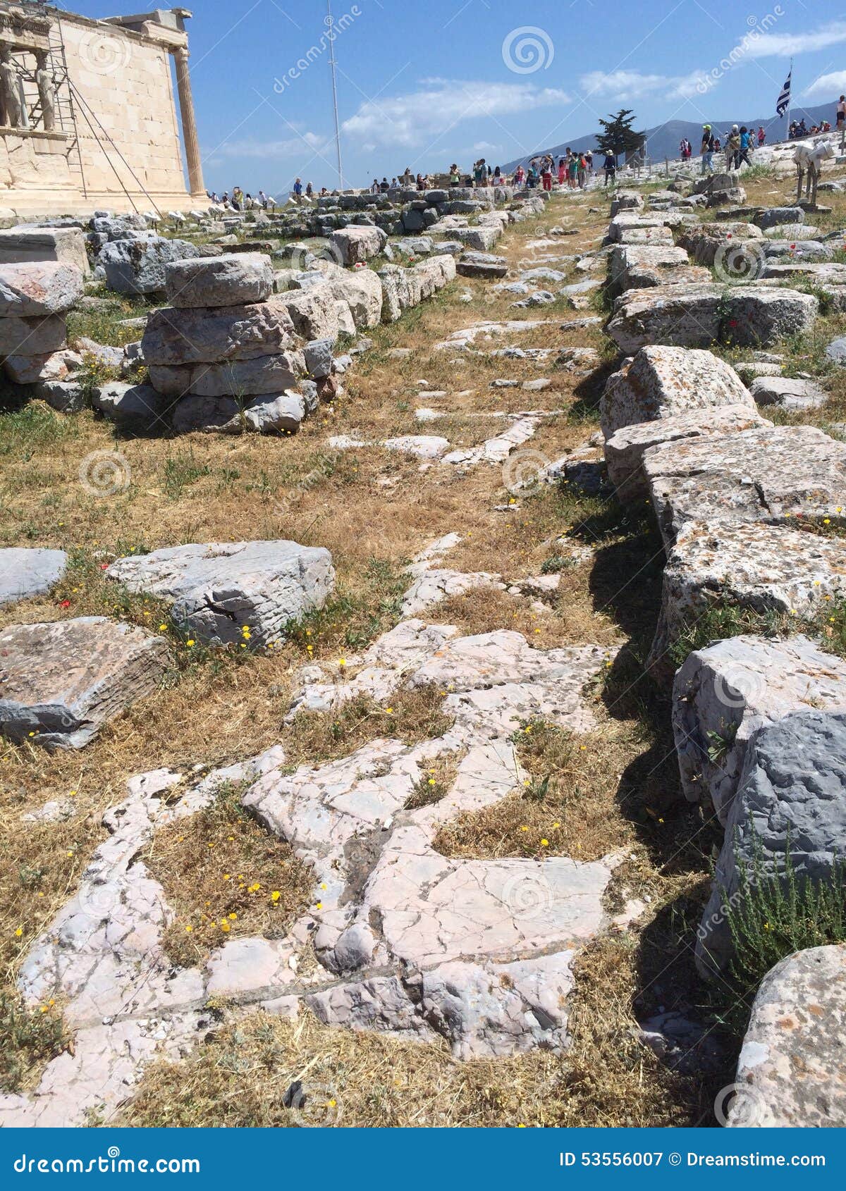 The Inner Pathway Acropolis Stock Image - Image of acropolis, located ...