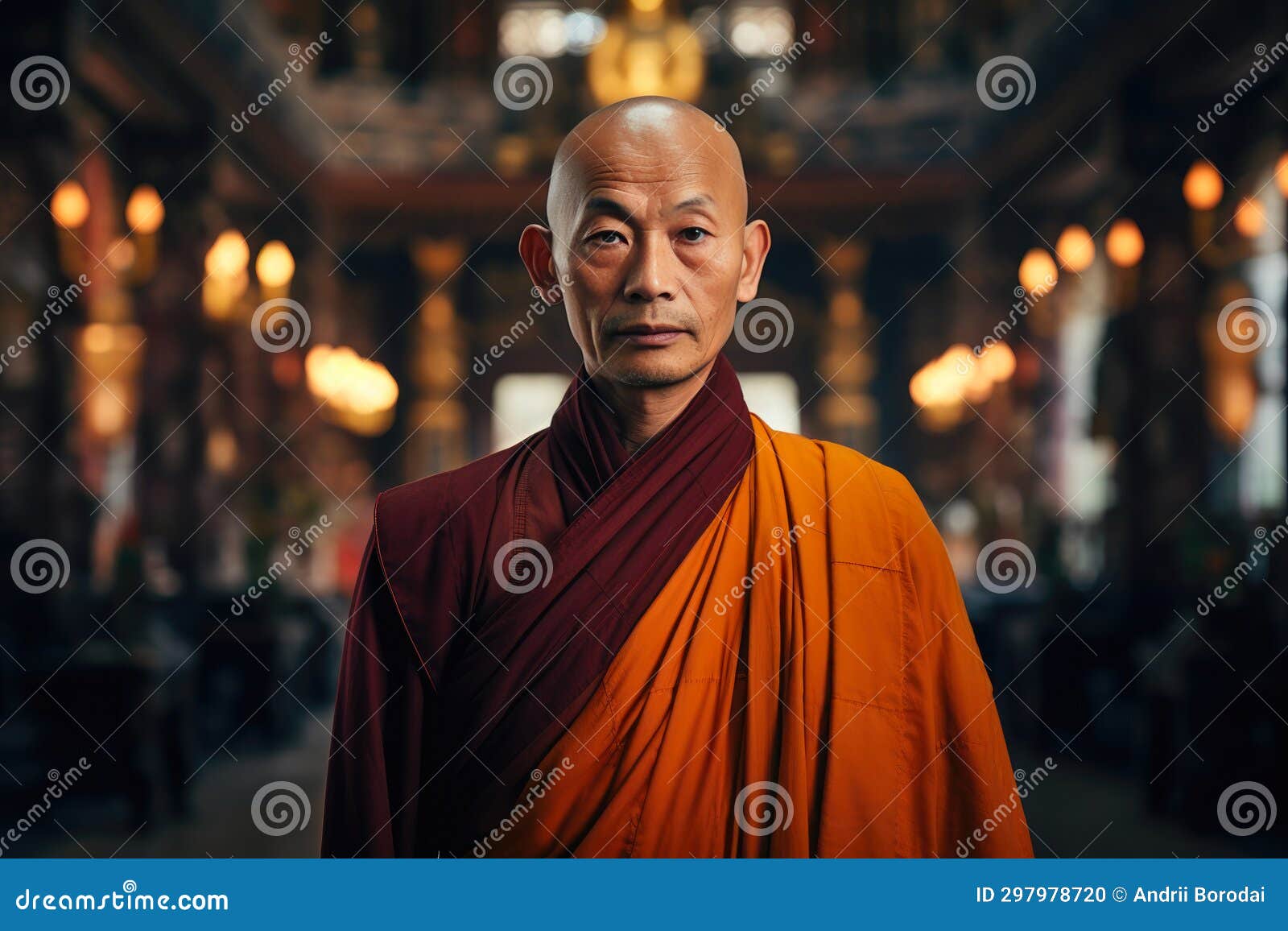 Inner Peace Quest: Buddhist Monk S Meditation. Stock Illustration ...