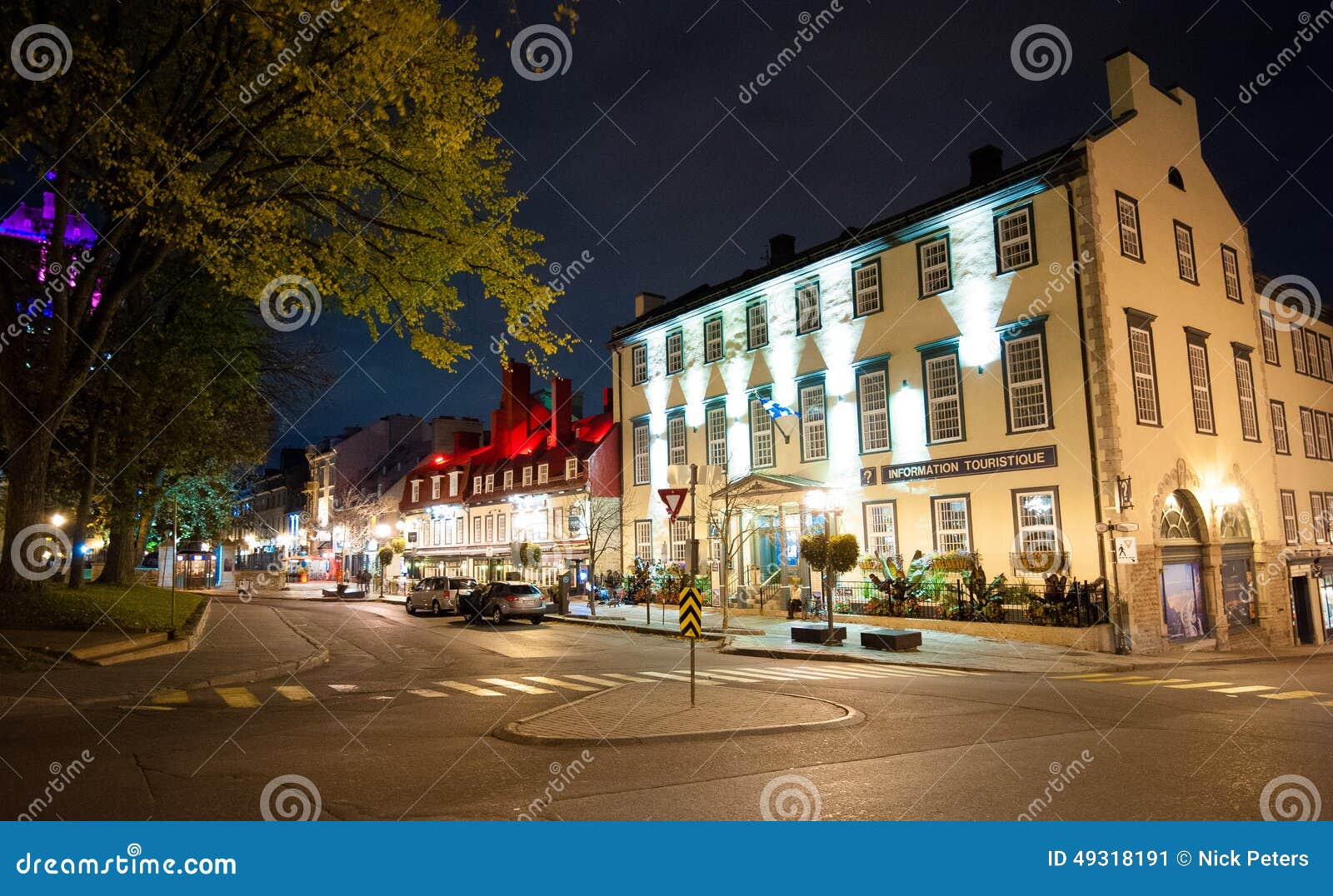 Inner Quebec City by night editorial photo. Image of beautiful - 49318191