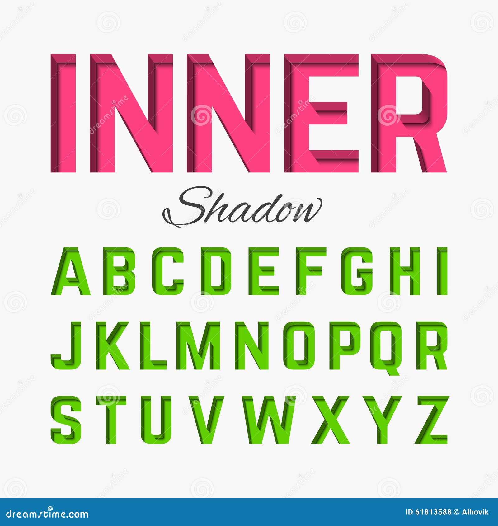 Inner shadow font stock vector. Illustration of object - 61813588