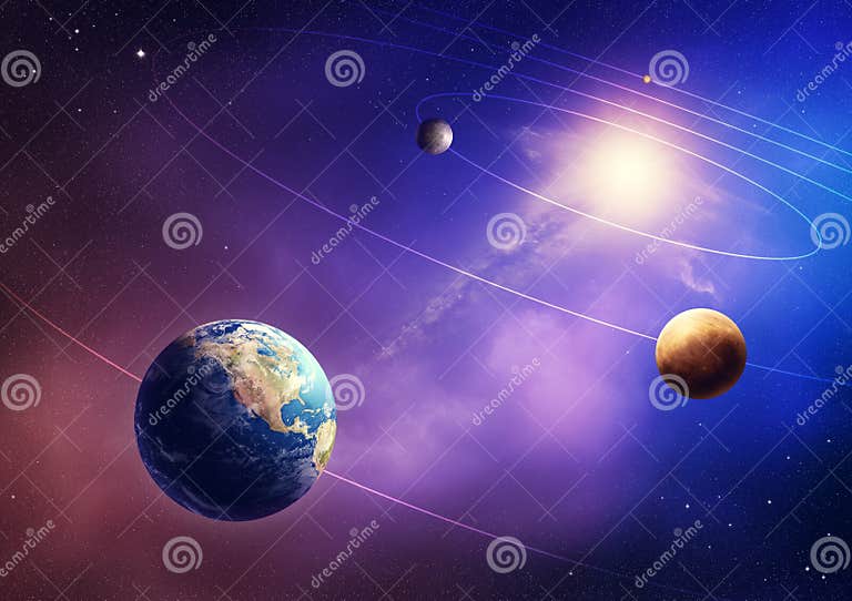 Inner solar system planets stock illustration. Illustration of ...