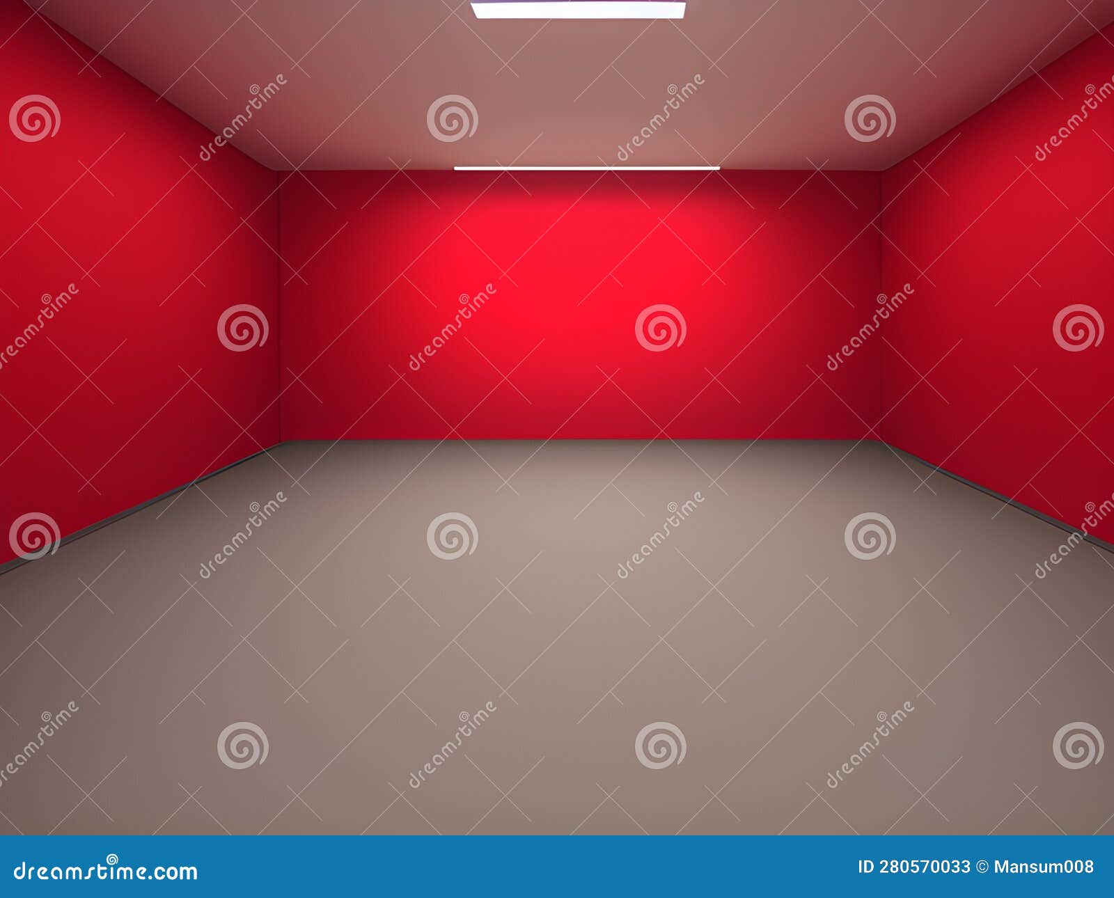 The Inner Space of the Box. Empty Red Room, Ai Generated Stock ...