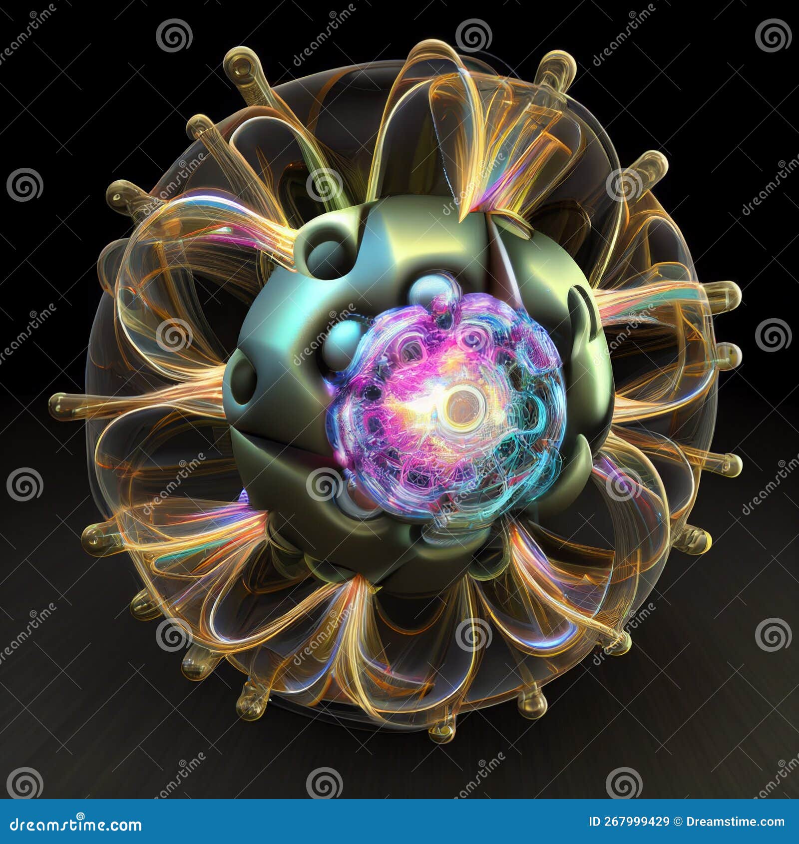 Inner Structure of Quantum Particle. Higgs Boson Stock Illustration ...
