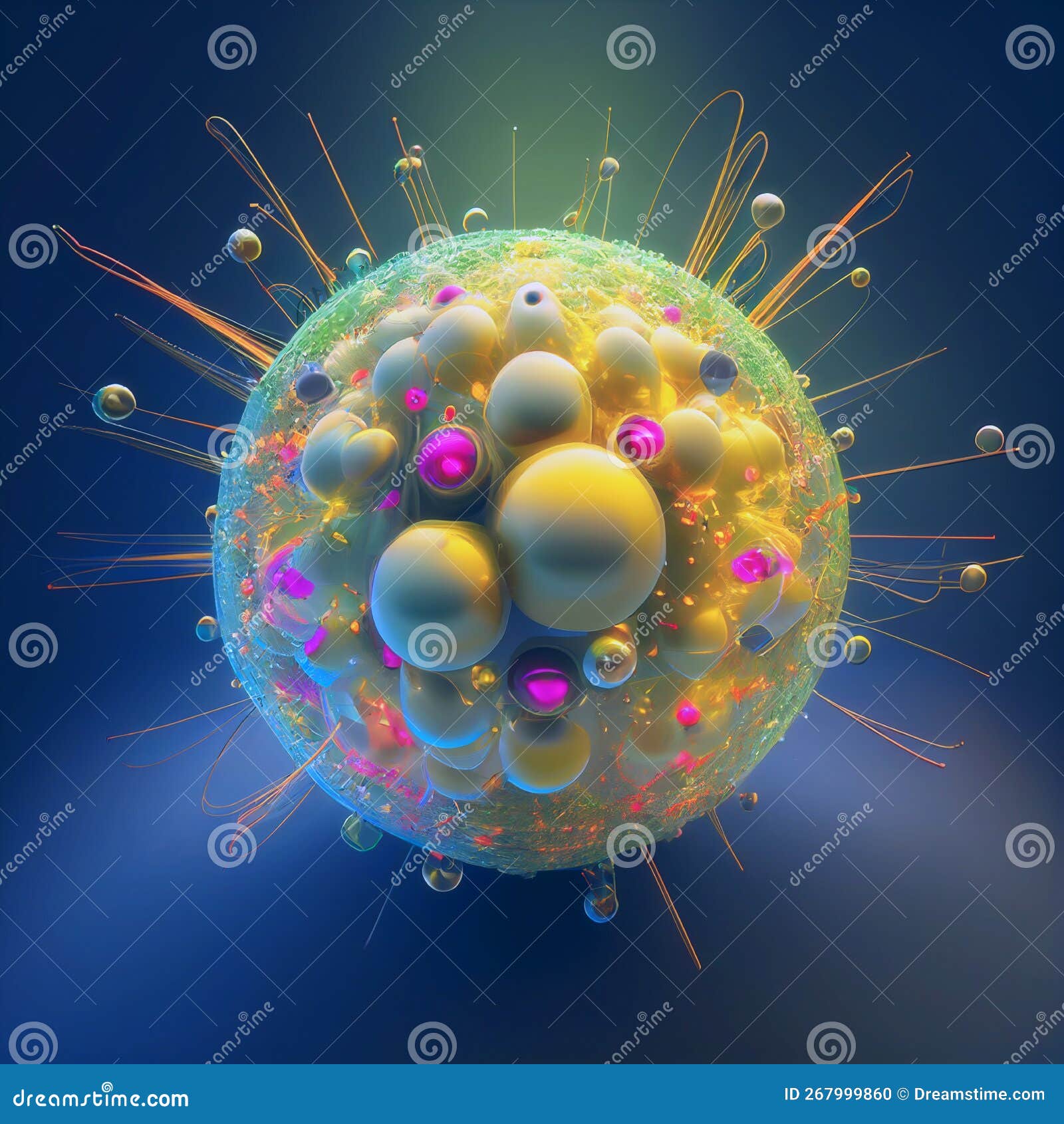 Inner Structure of Quantum Particle. Higgs Boson Stock Illustration ...