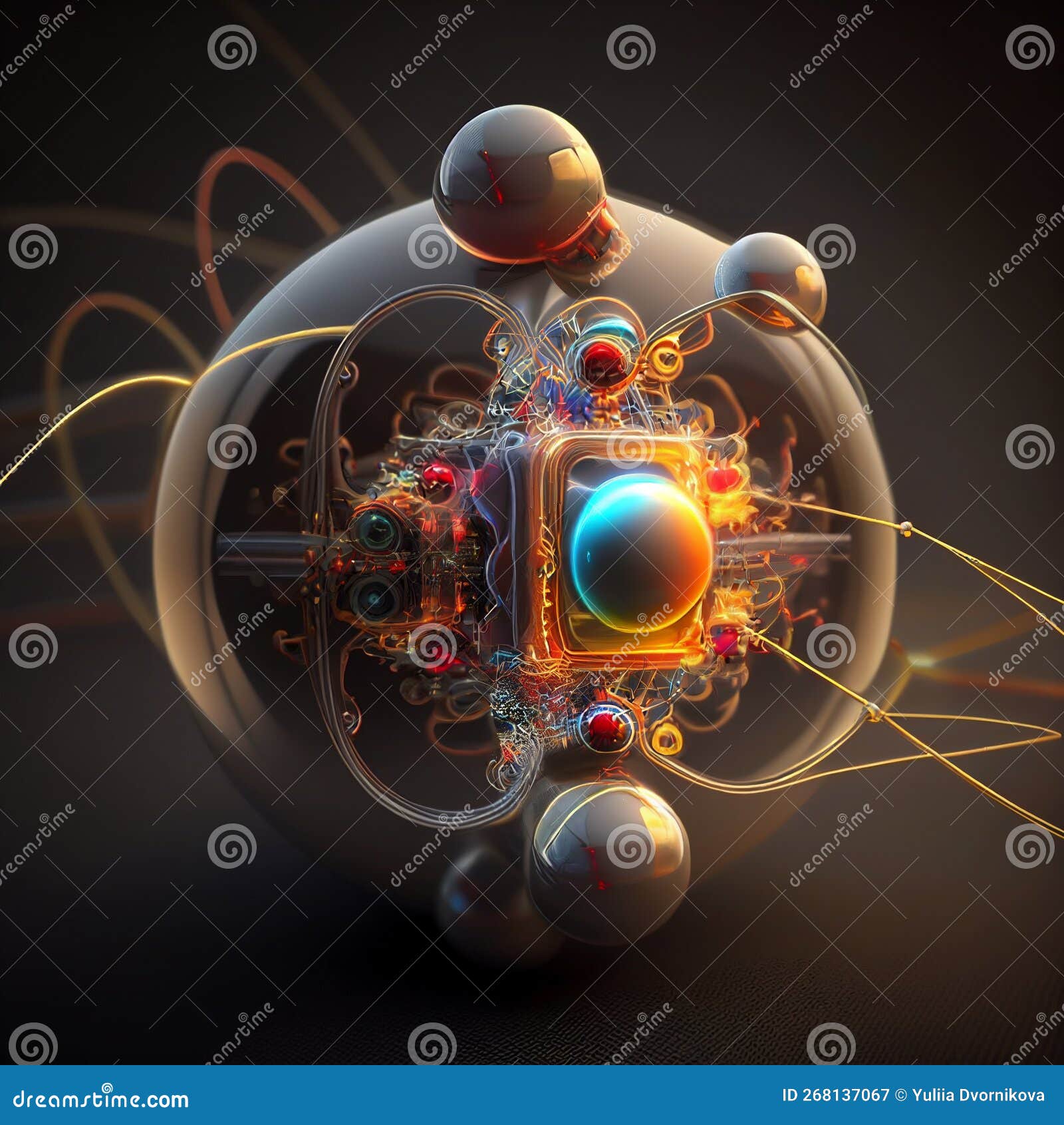 Inner Structure of Quantum Particle. Higgs Boson Stock Image - Image of ...