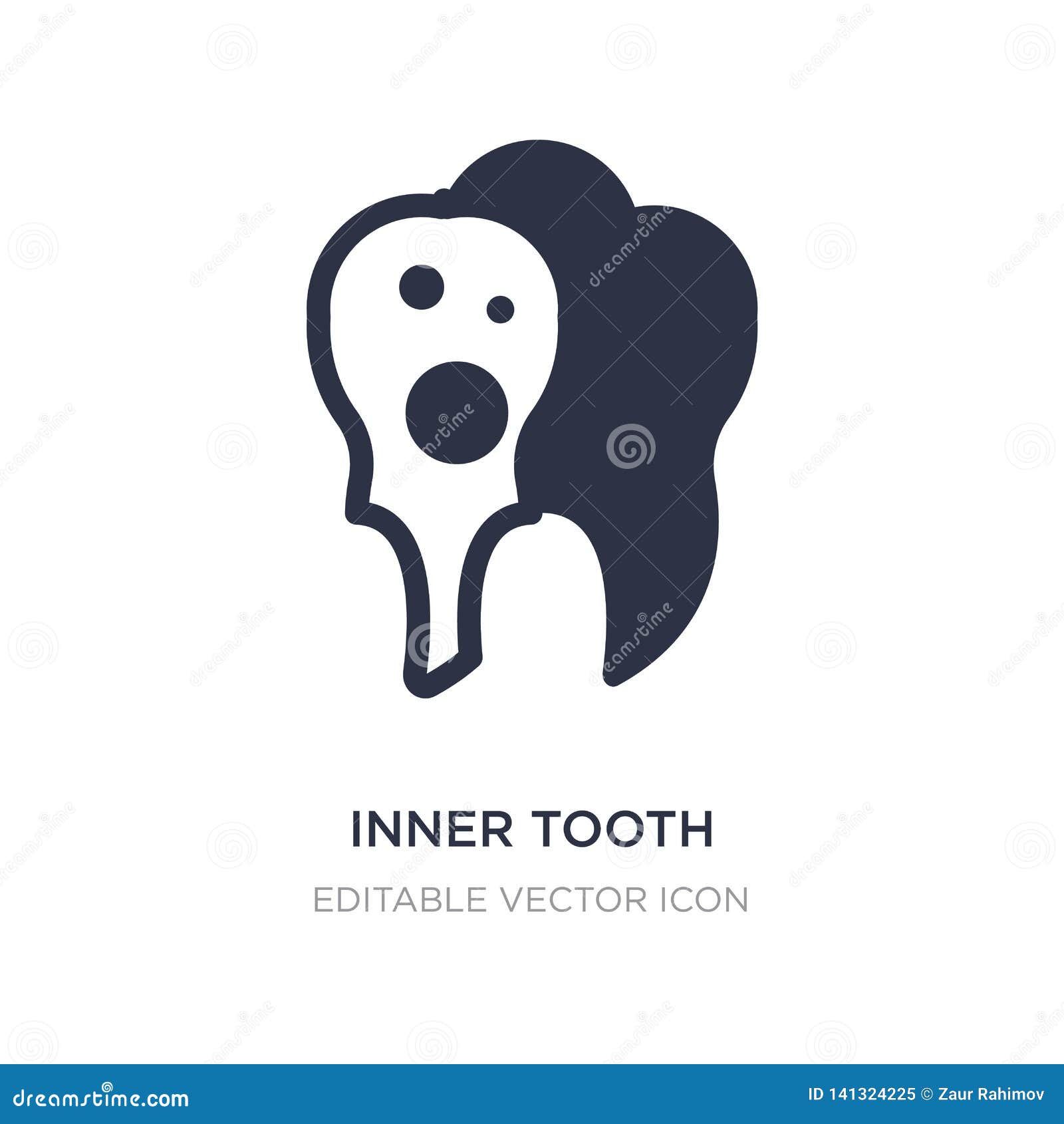 Inner Tooth Vector Icon On White Background. Flat Vector Inner Tooth ...