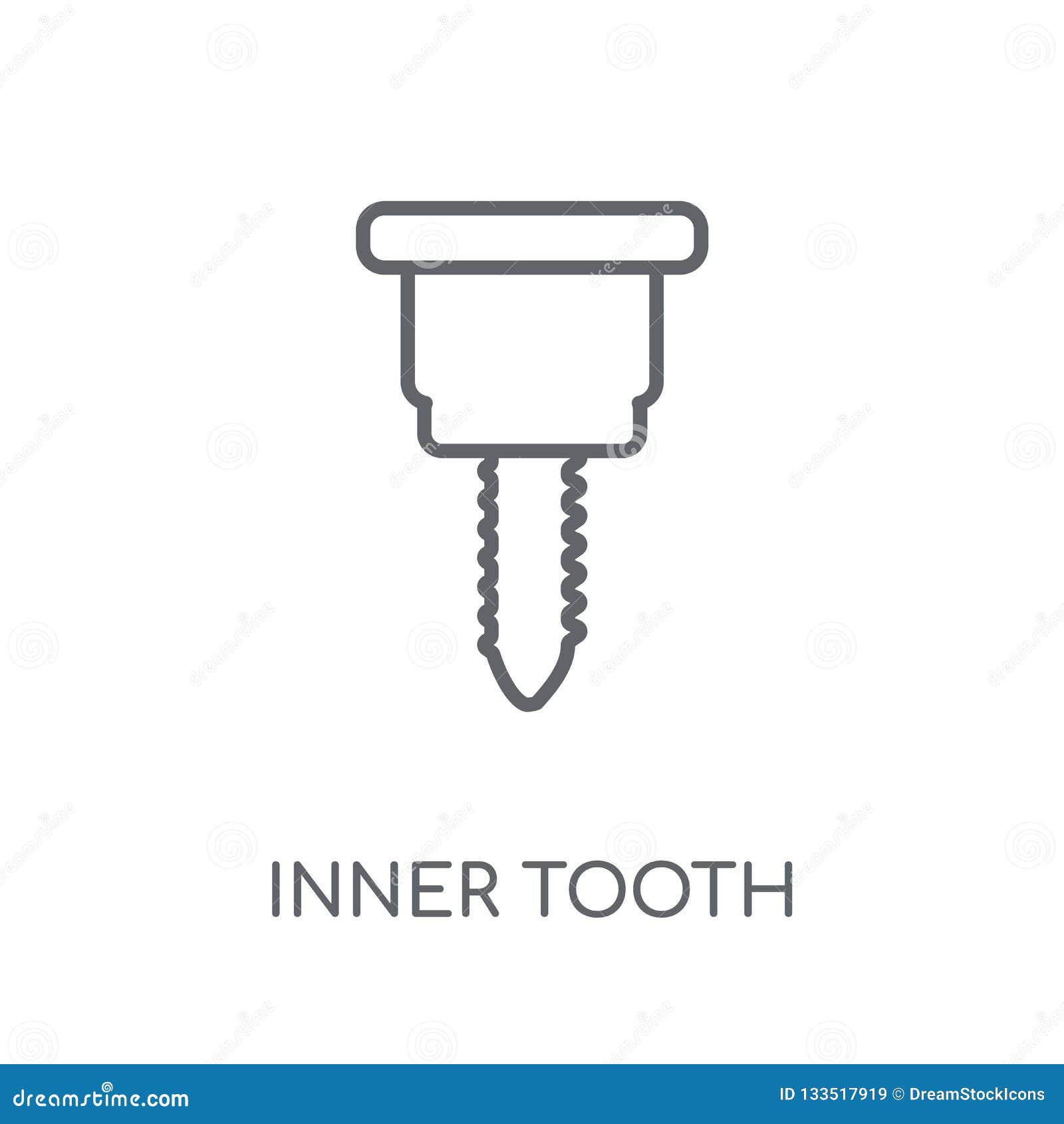 Inner Tooth Vector Icon On White Background. Flat Vector Inner Tooth ...