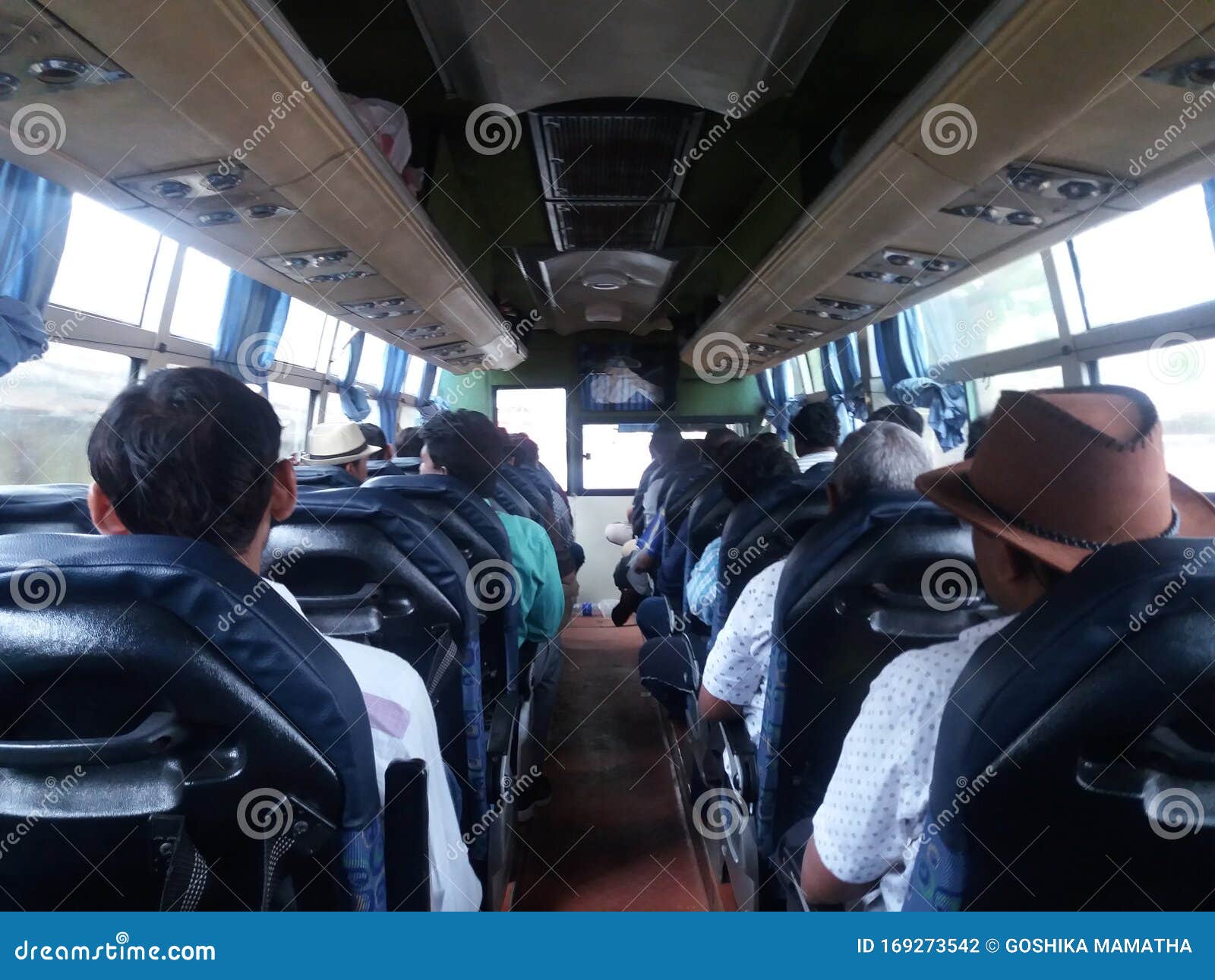 Inner view of a bus editorial photography. Image of seats - 169273542