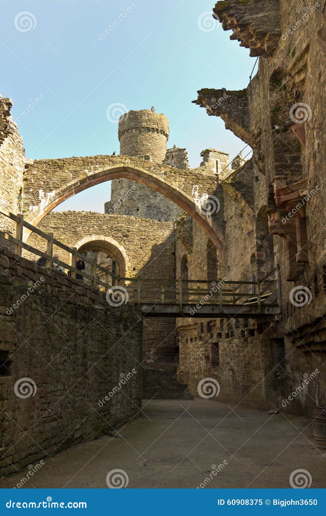 Inner Ward of Medival Stone Castle Fortress Stock Image - Image of ...