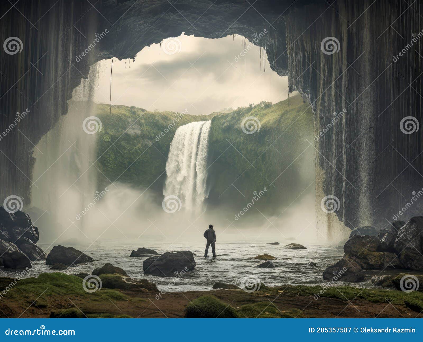 Inner waterfall stock illustration. Illustration of extreme - 285357587