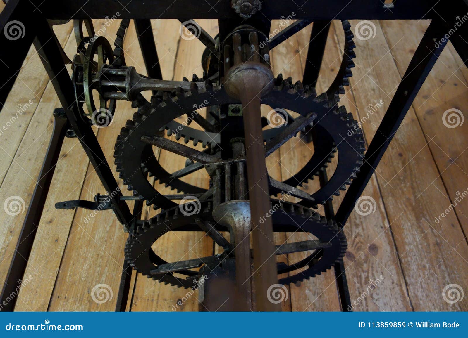 Inner Workings of Old Clock Tower Clock Stock Image - Image of detail ...