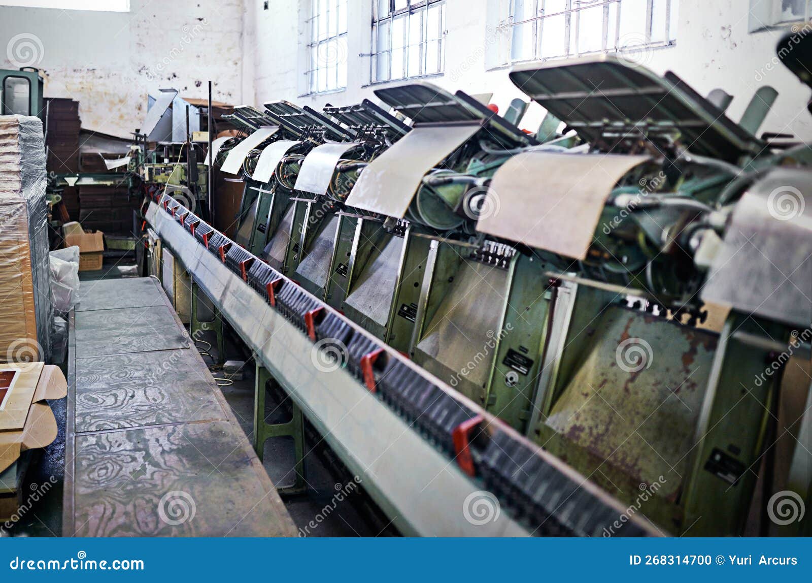 Inner Workings of the Publishing Plant. the Inside of a Packaging and ...