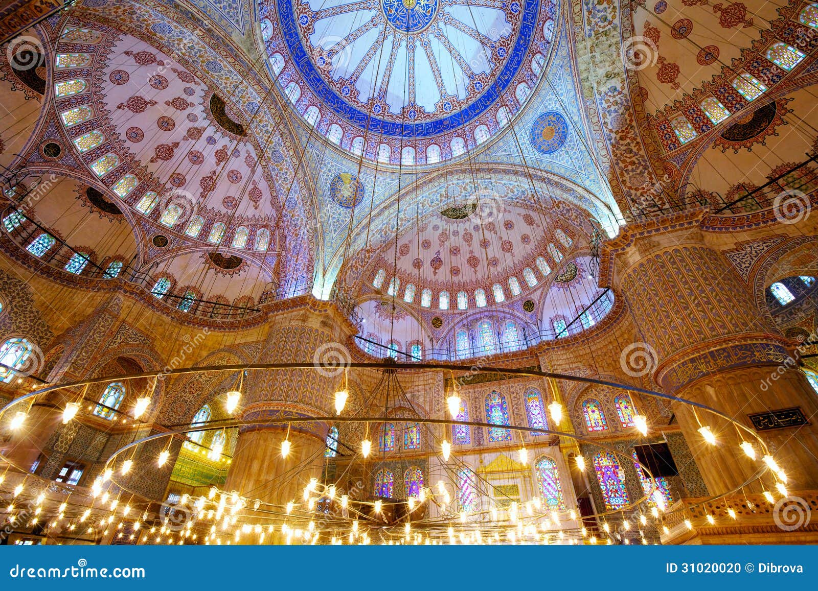 Innere blaue Moschee stockfoto. Bild von reise, blau - 31020020