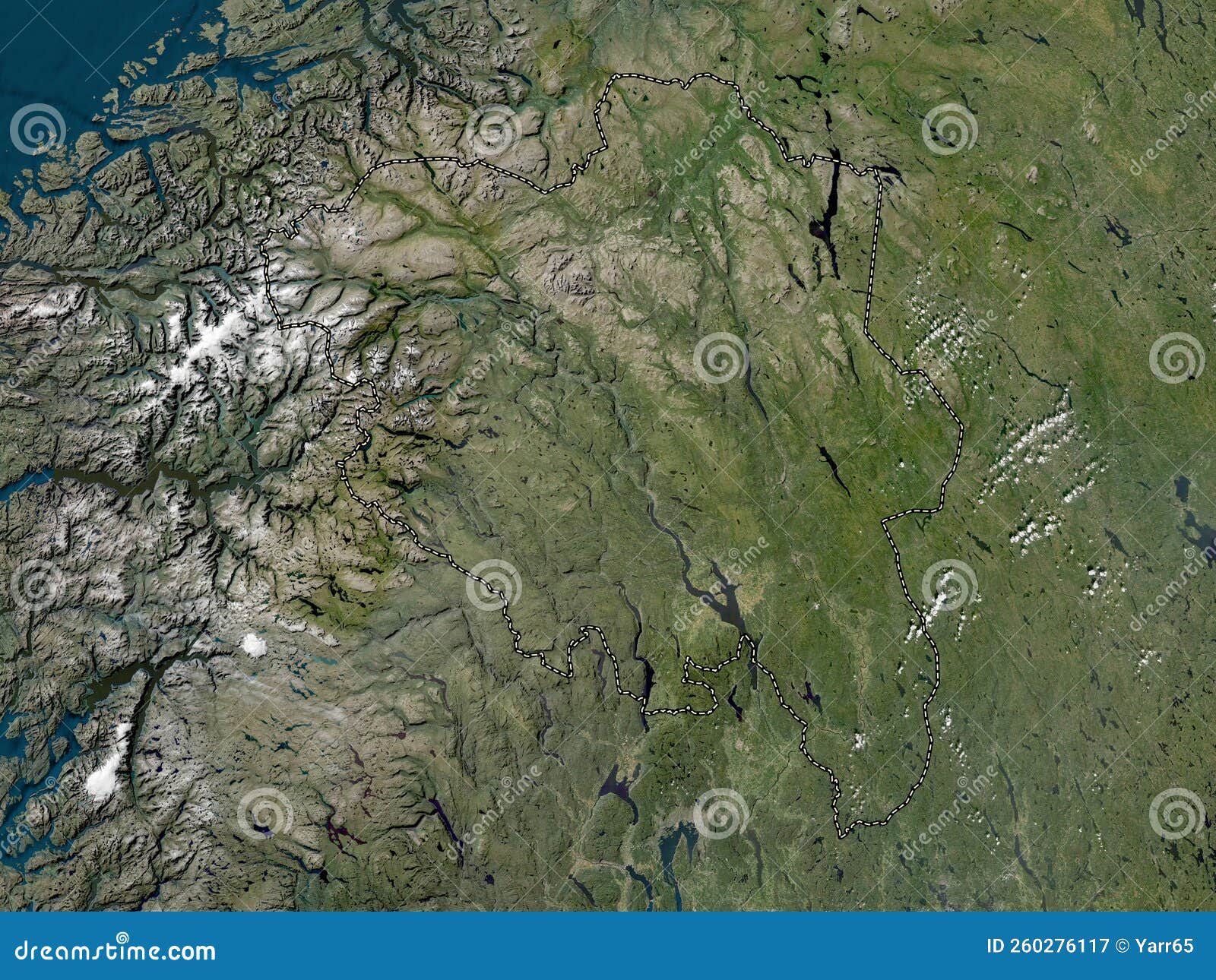Innlandet, Norway. Low-res Satellite. No Legend Stock Illustration ...