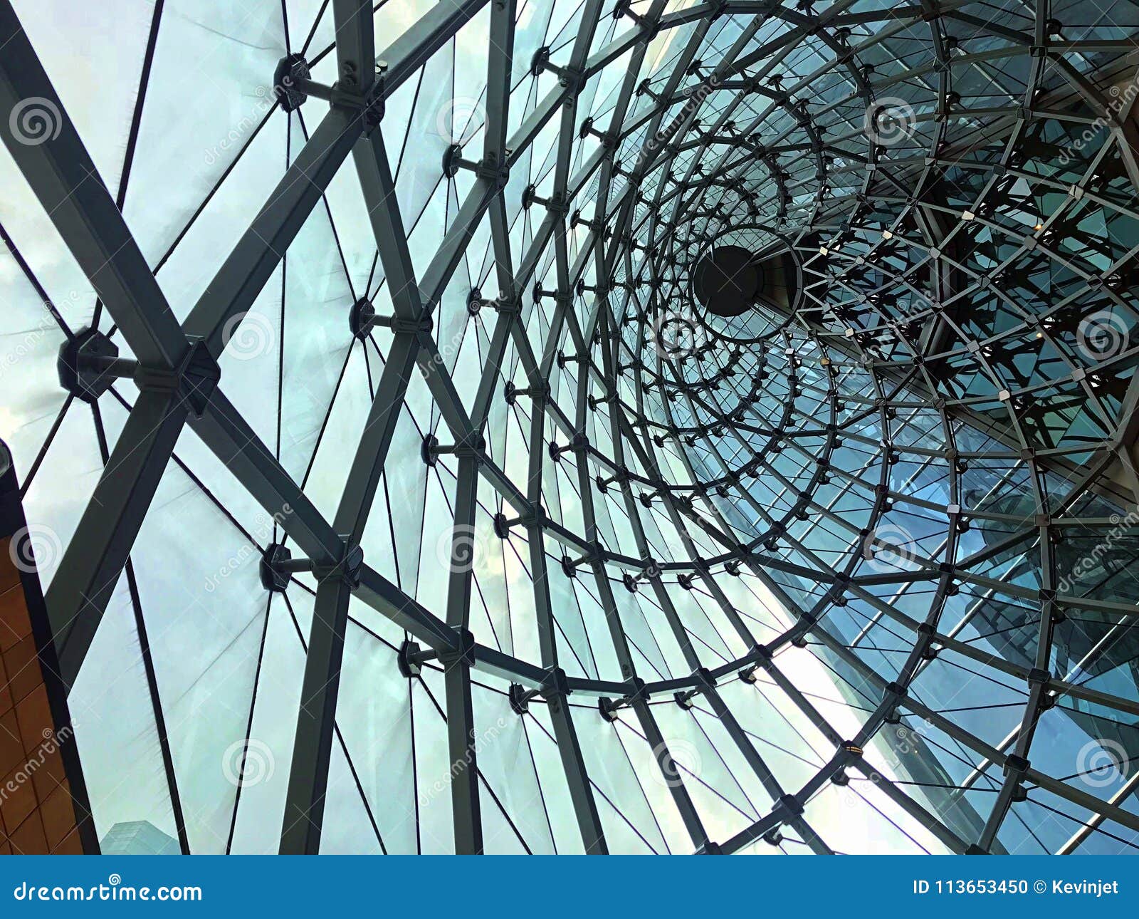 Inner Dome with Mirror in the Hall Stock Photo - Image of abstract ...