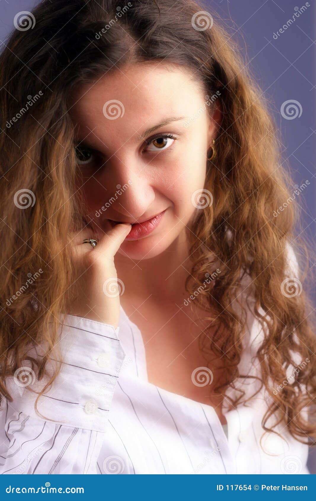 Innocent stock photo. Image of blue, hair, beautiful, mouth - 117654