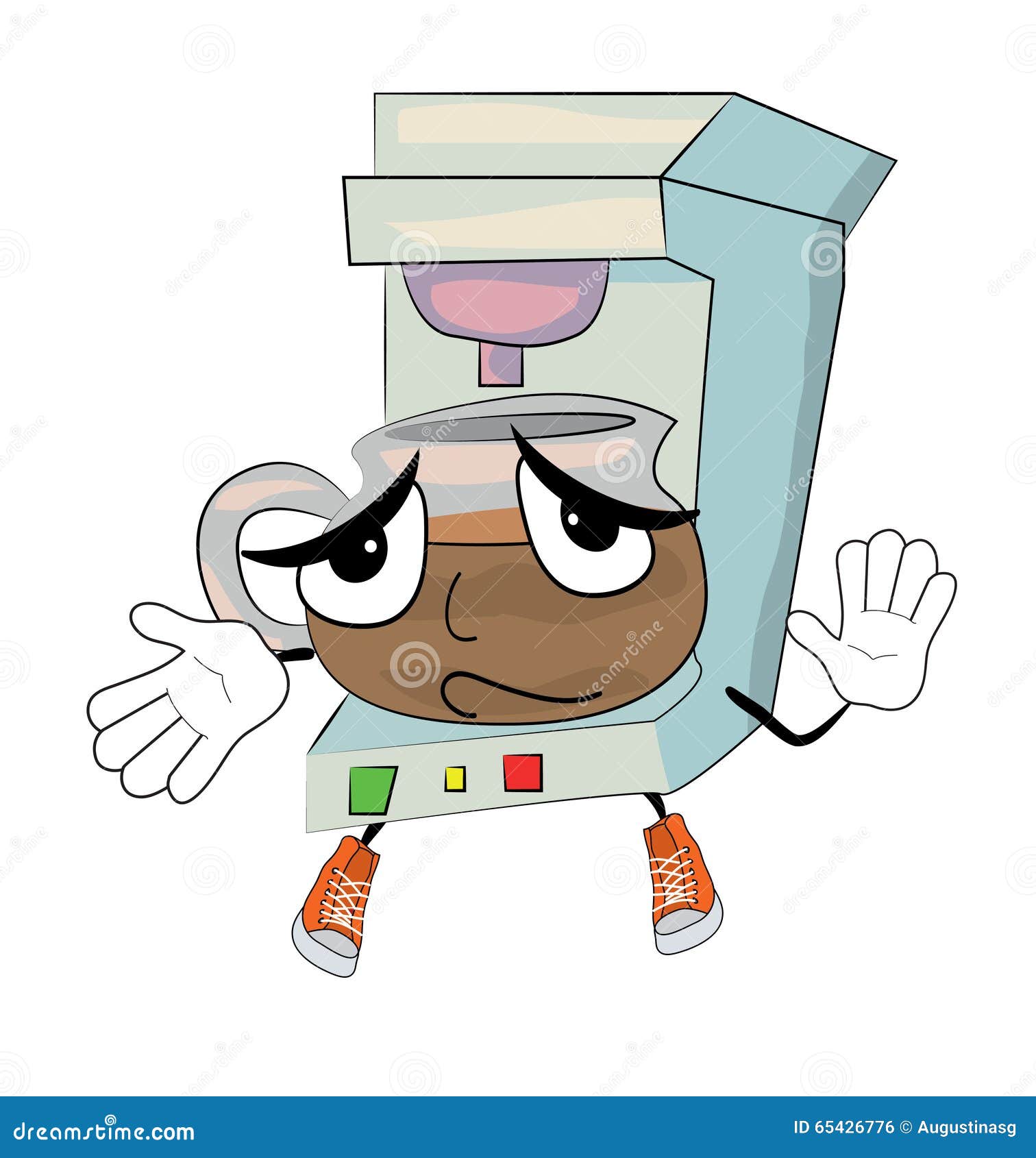 Innocent Coffee Maker Cartoon Stock Illustration - Illustration of ...