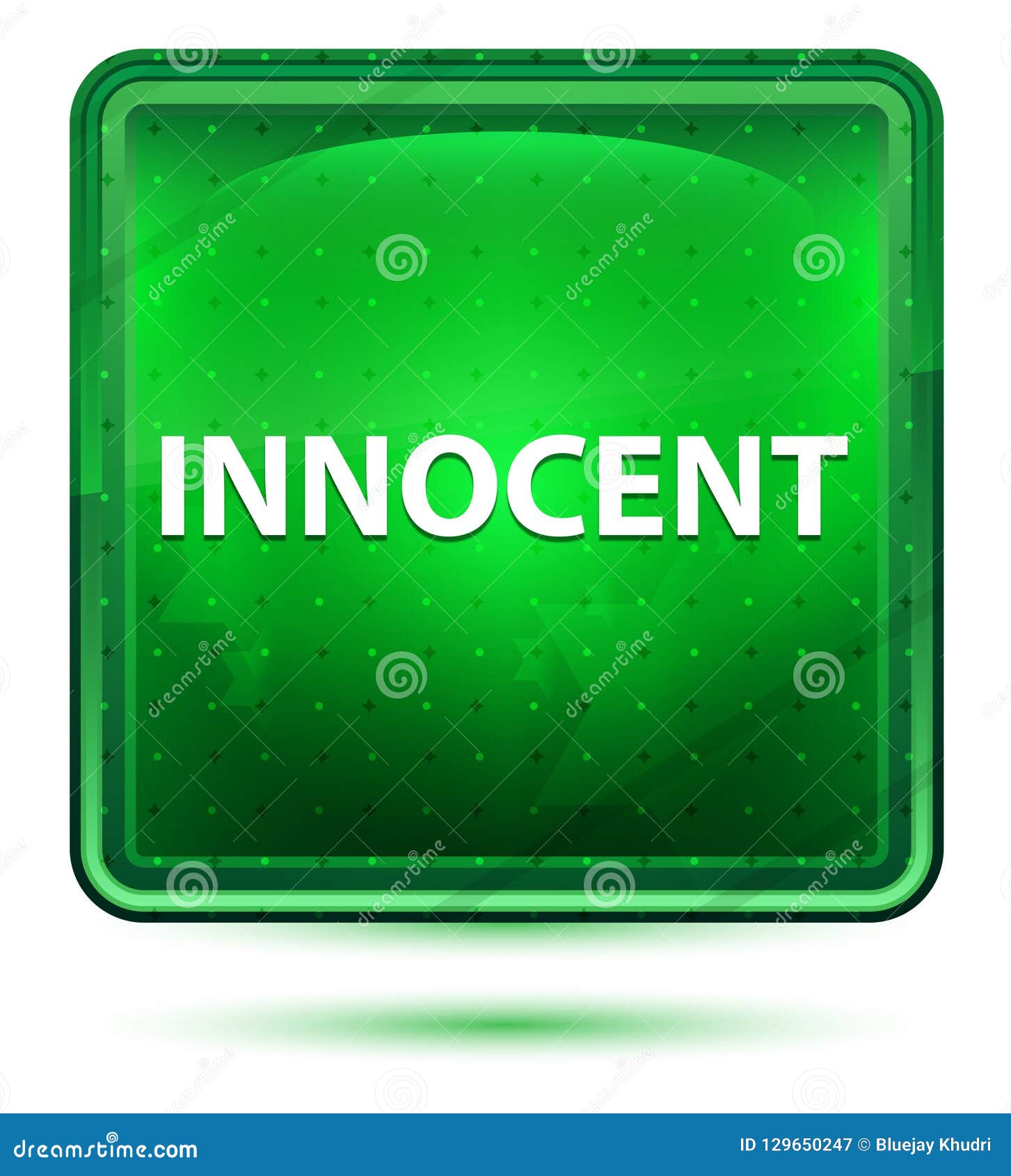 Innocent Neon Light Green Square Button Stock Illustration ...