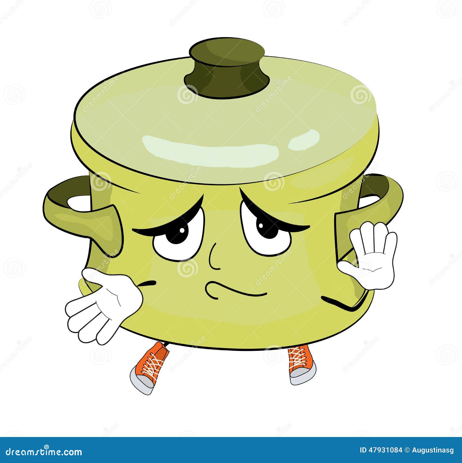Innocent saucepan cartoon stock illustration. Illustration of green ...