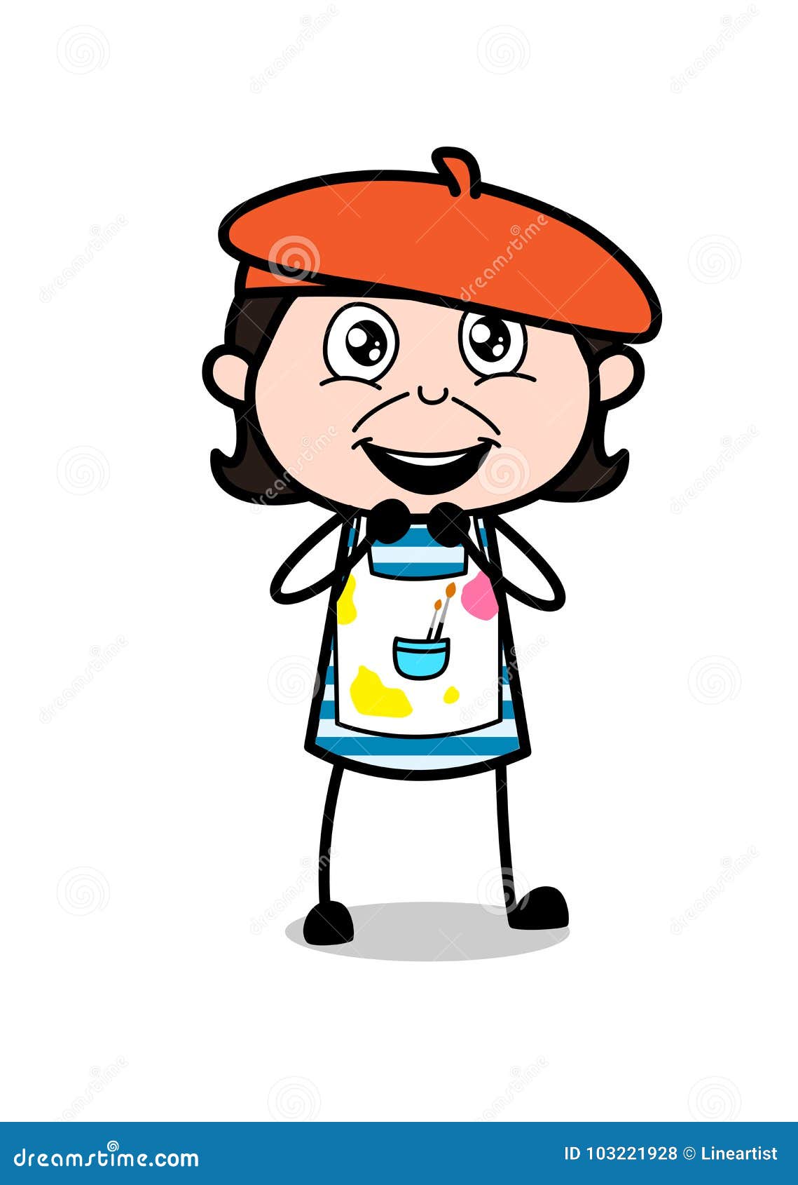 Innocent Smiling Face - Cartoon Artist Vector Illustration Stock ...