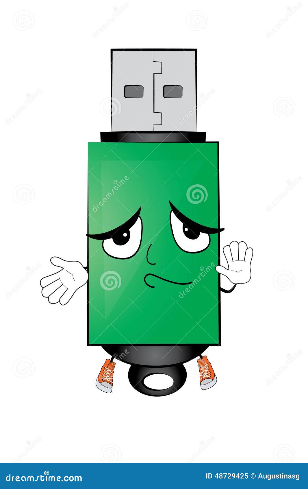 Innocent Usb Flash Drive Cartoon Stock Illustration - Illustration of ...