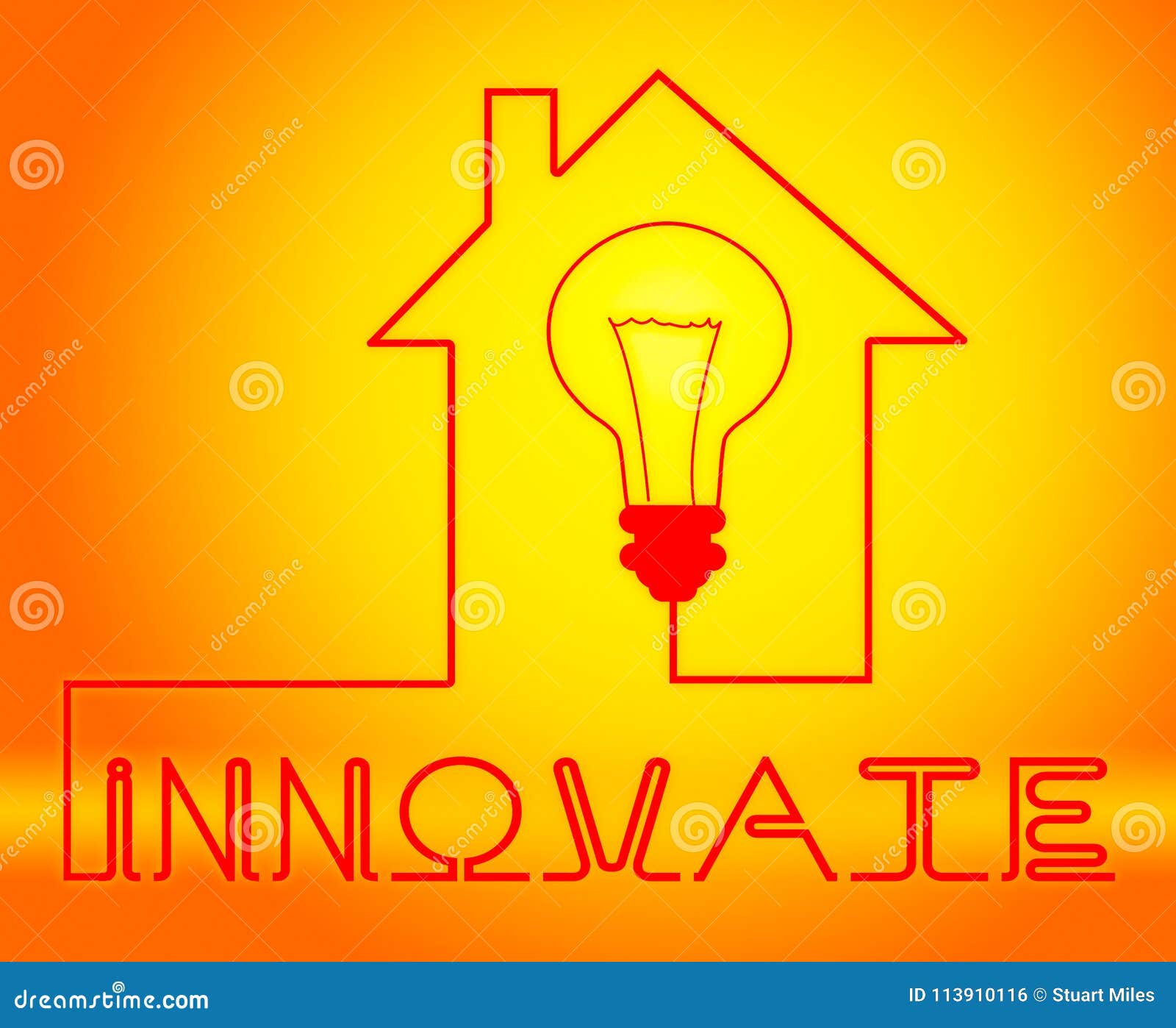 Innovate Light Means Innovating Creative and Ideas Stock Illustration ...